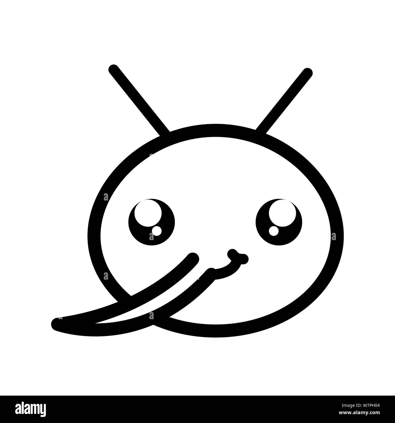 cute little fly insect head kawaii vector illustration design Stock ...