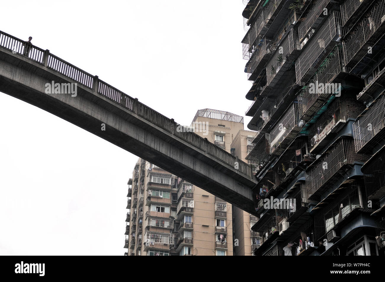 View of a 70-meter-long and 40-meter-high pedestrian footbridge ...