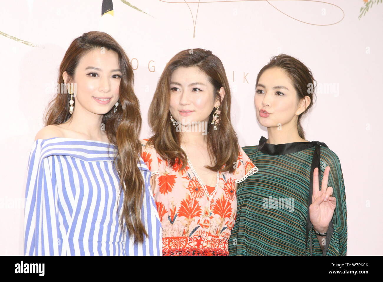 (From left) Hebe, Selina, and Ella of Taiwanese girls group S.H.E pose ...