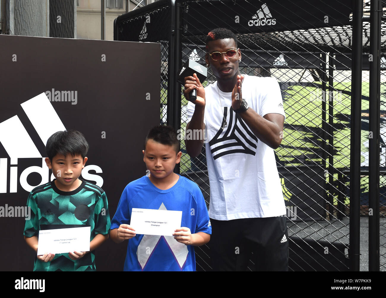 French football player Paul Pogba of English Premier League soccer club ...