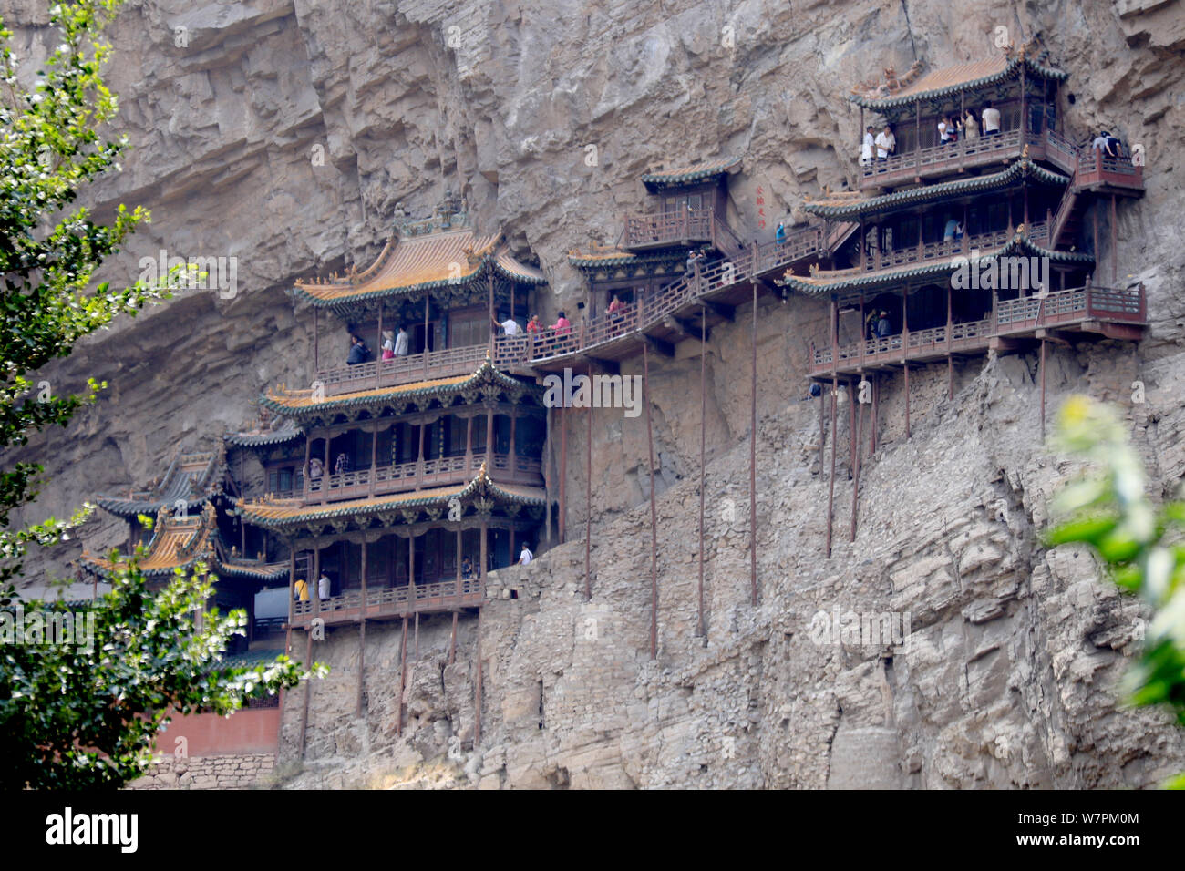 View of the Hanging Temple (or the Midair Temple or the Suspending ...