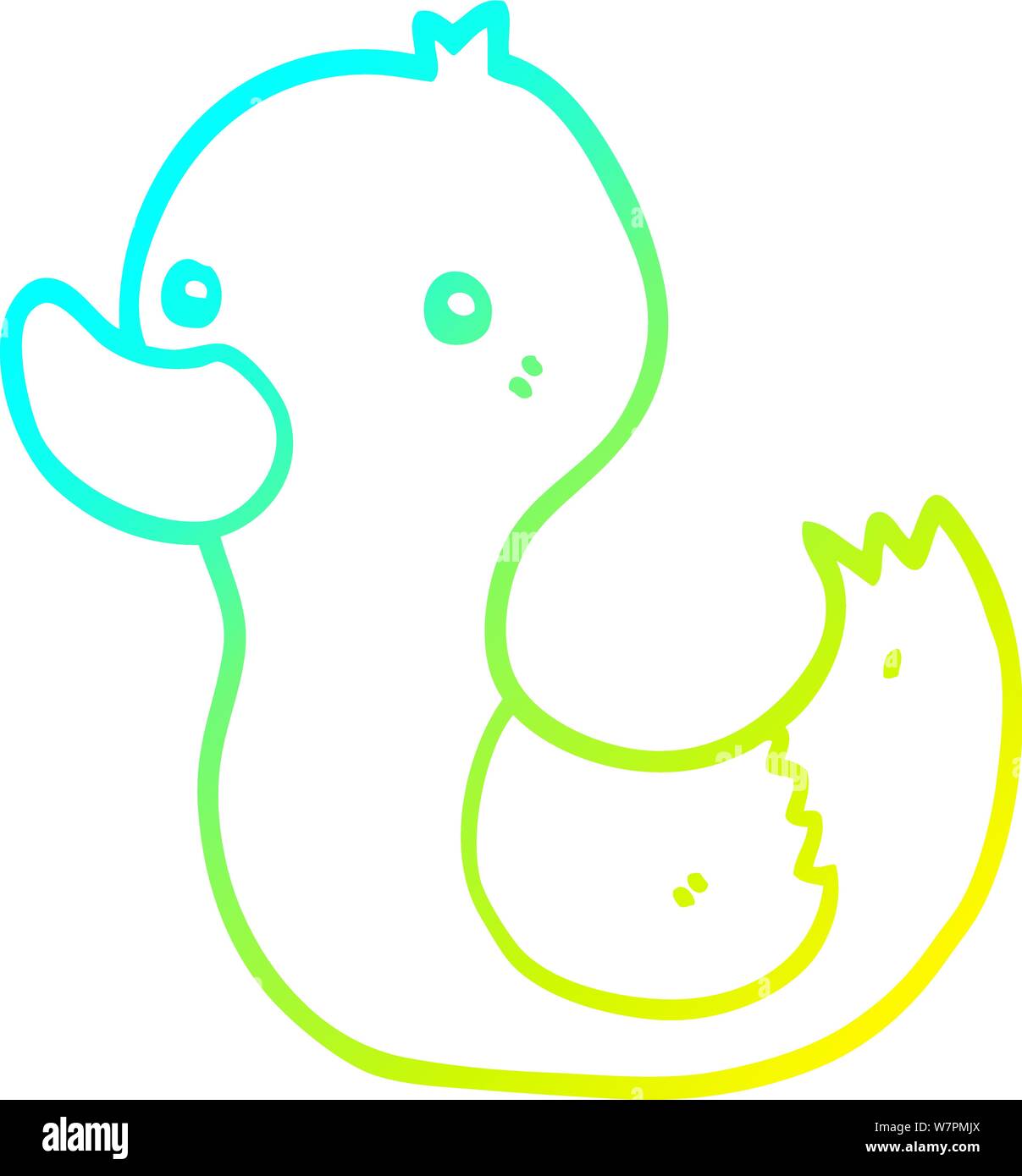 cold gradient line drawing of a cartoon duck Stock Vector Image & Art ...