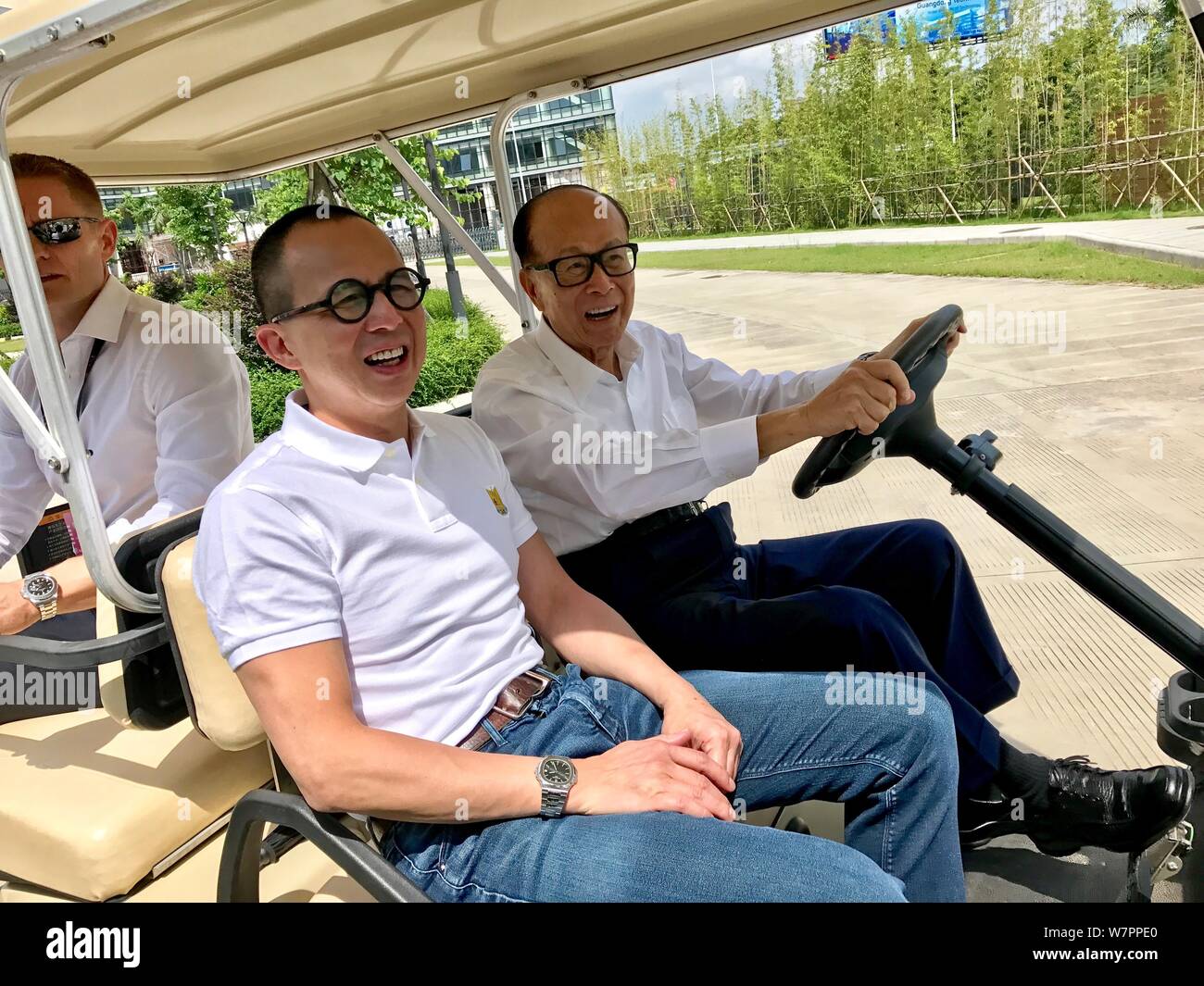 Li Ka-shing, right, Chairman of CK Hutchison Holdings, is pictured as ...