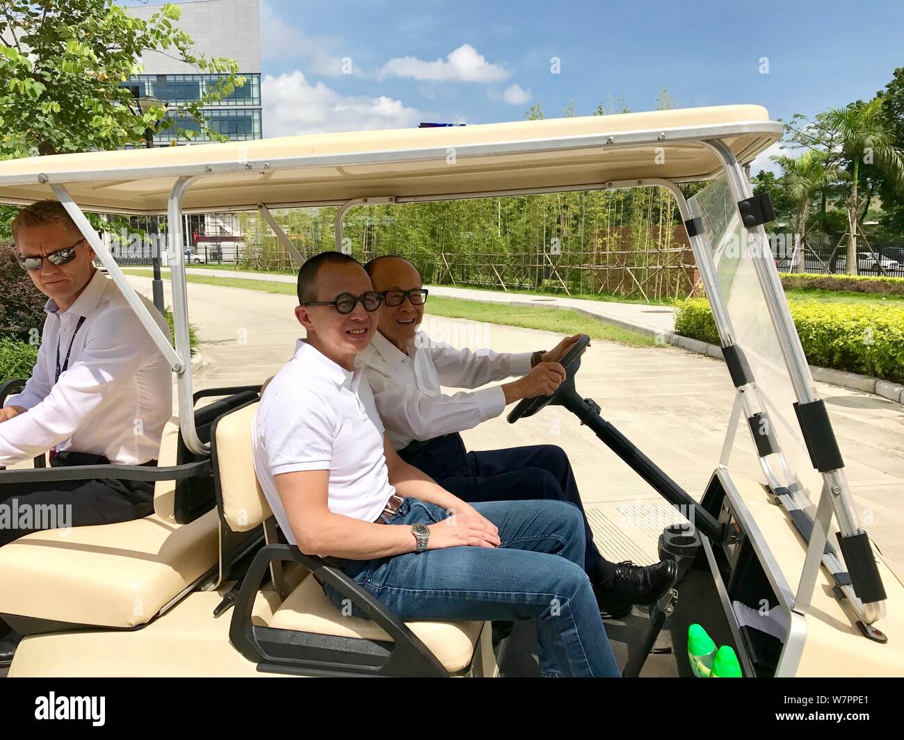 Li Ka-shing, right, Chairman of CK Hutchison Holdings, is pictured as ...