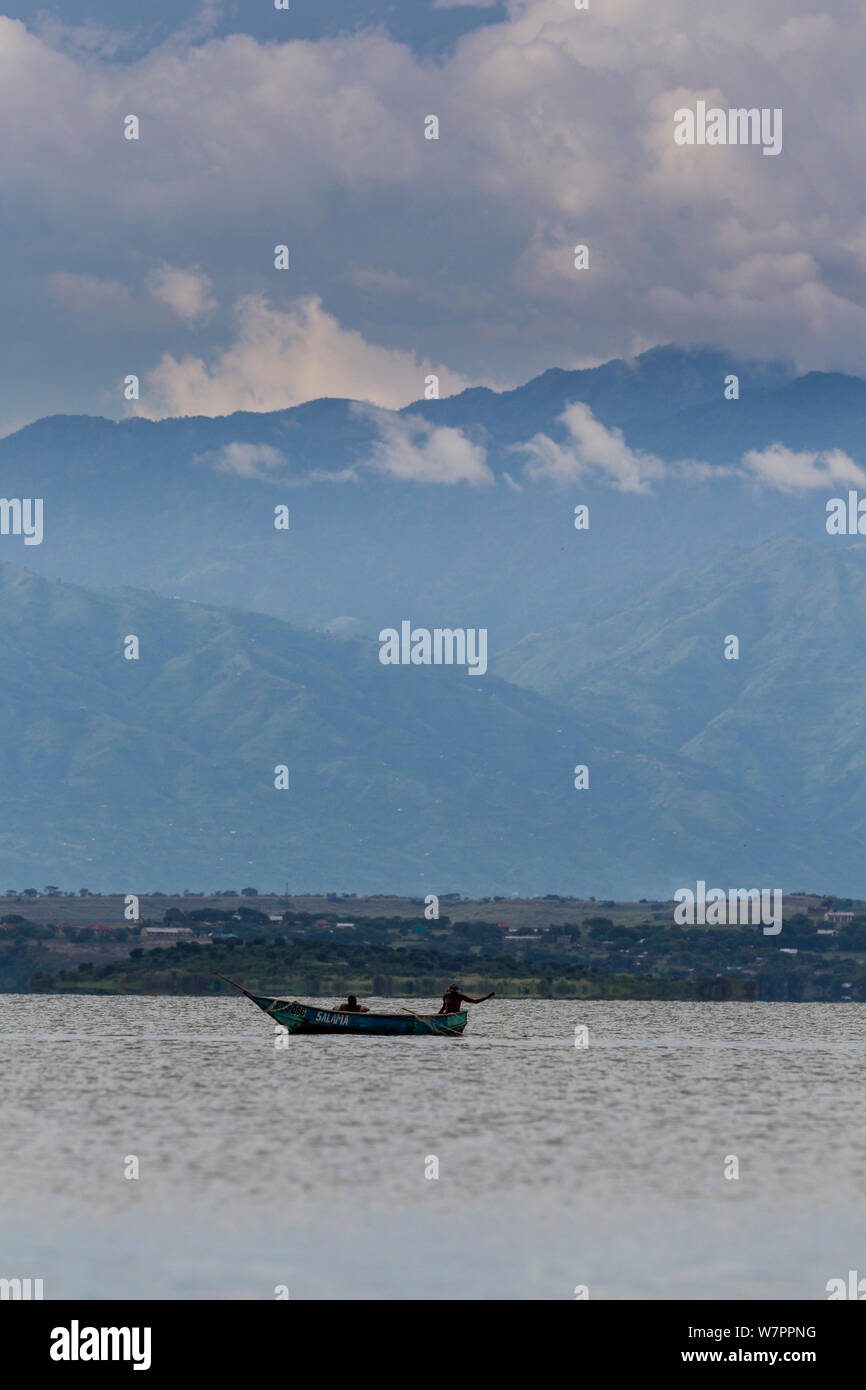 Fishermen on Lake Edward, Virunga National Park, Democratic Republic of ...