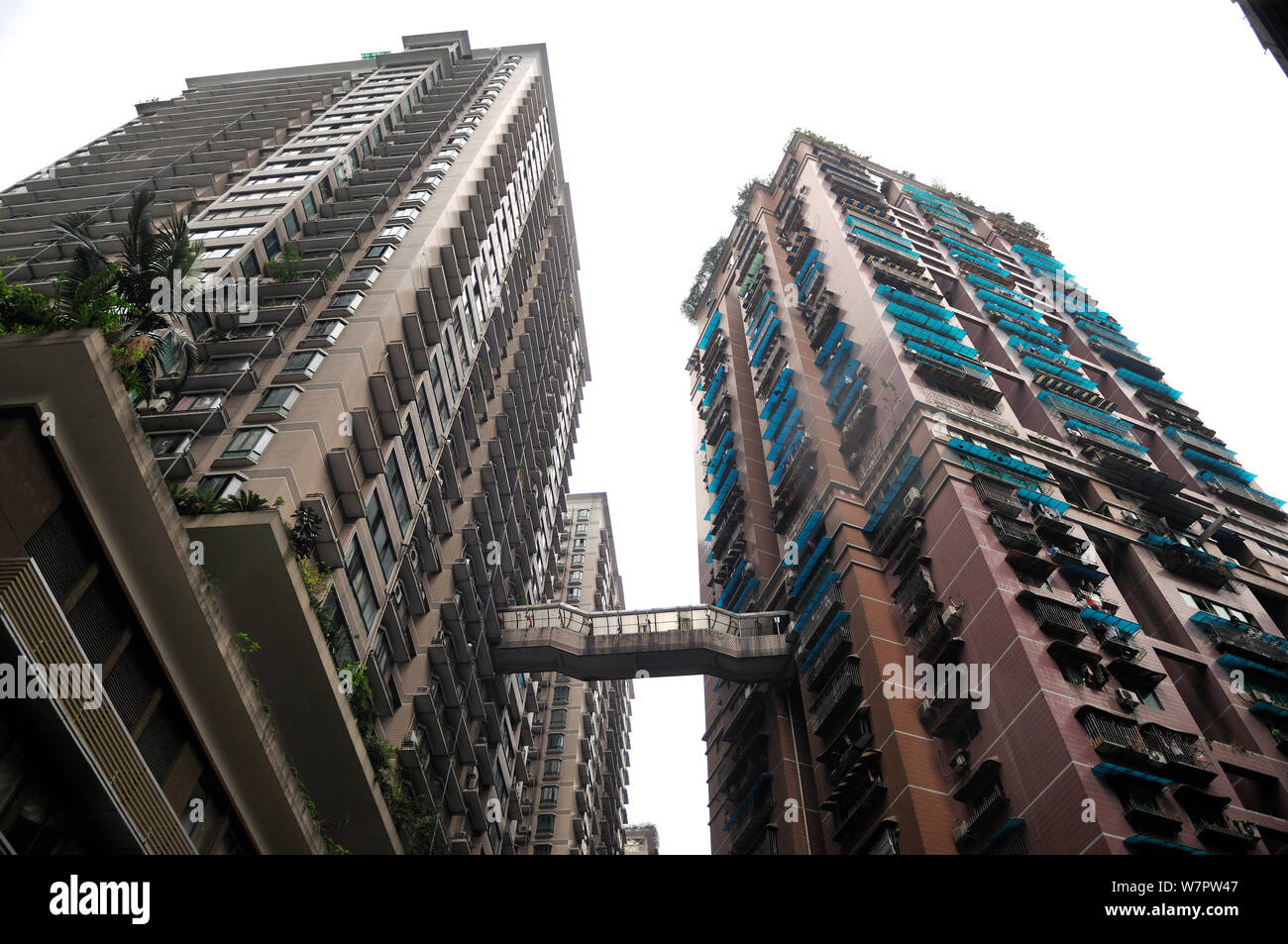 View of a 10-meter-long and 35-meter-high footbridge connecting ...