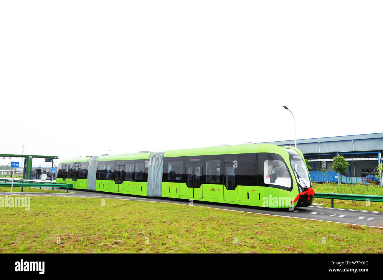 The world's first railless train, developed by the CRRC Zhuzhou ...