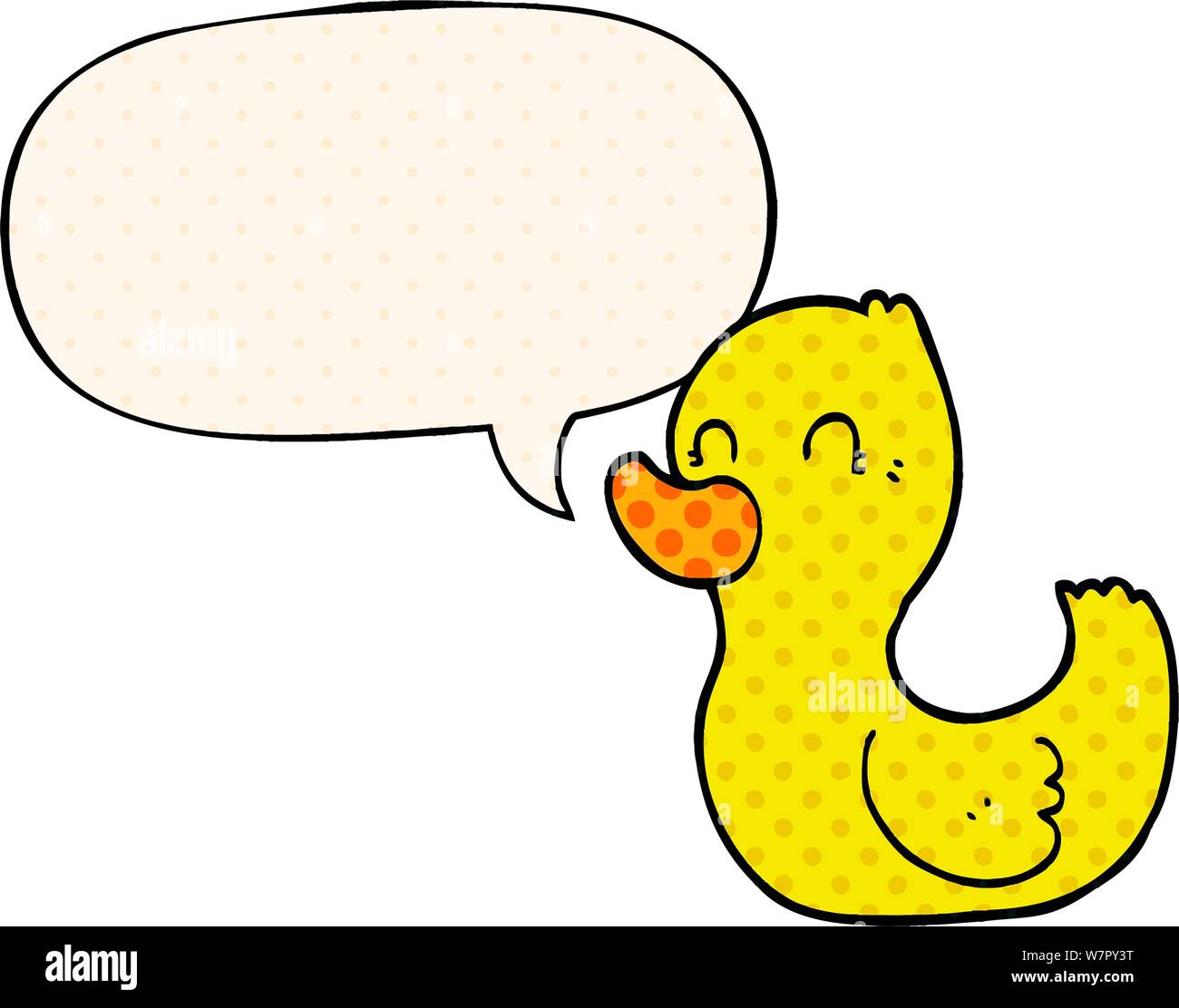 cartoon duck with speech bubble in comic book style Stock Vector Image ...