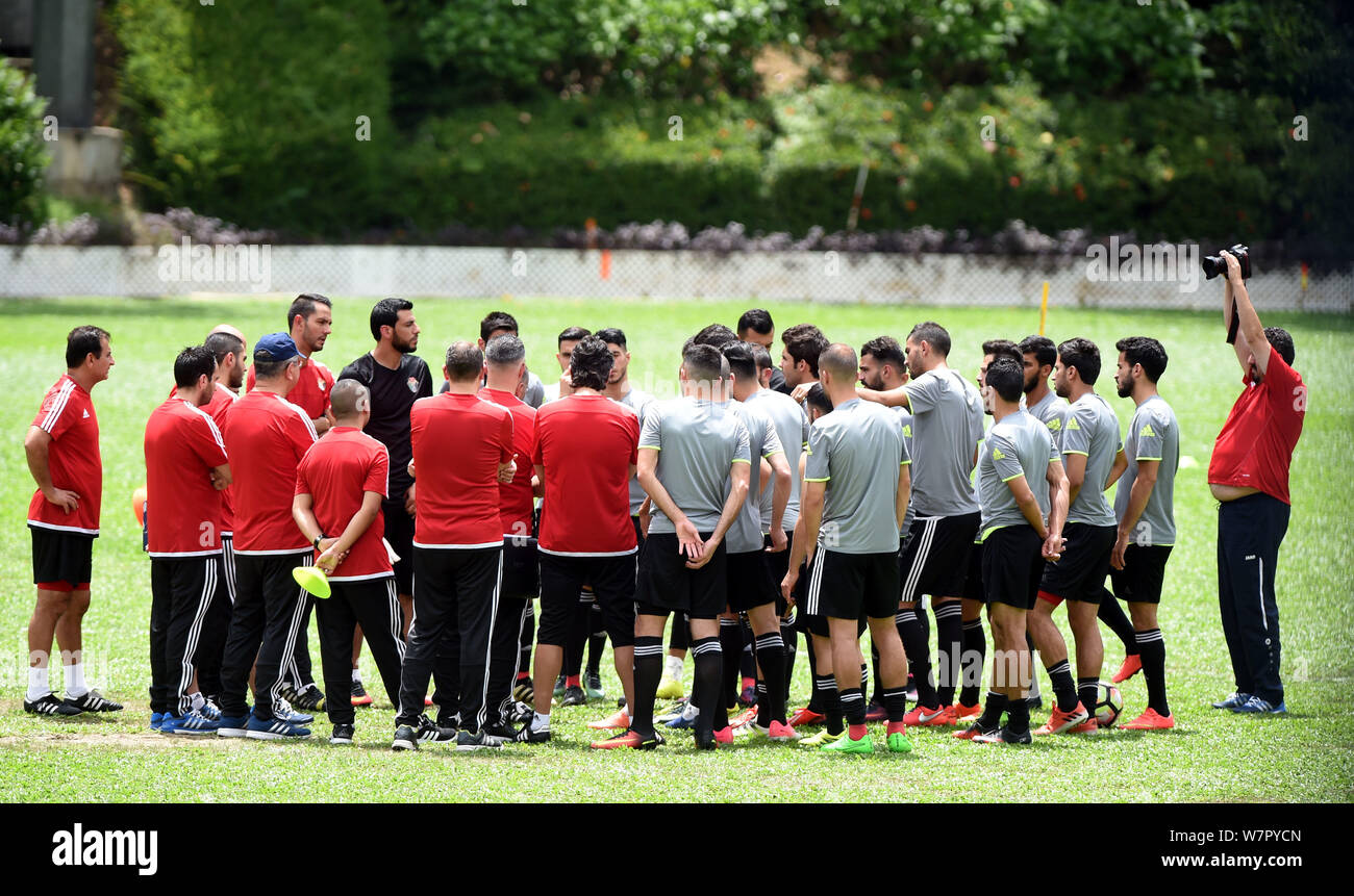 Players of Jordan national men's football team take part in a training ...