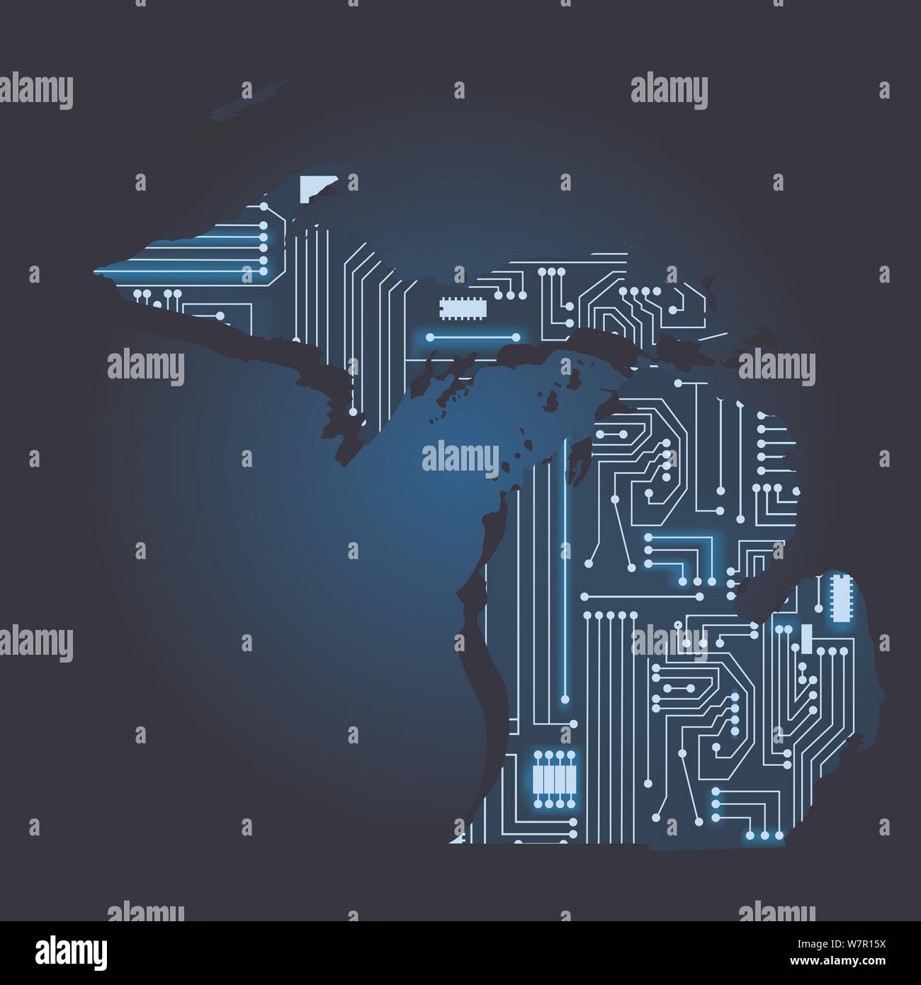 Michigan map hi-res stock photography and images - Alamy