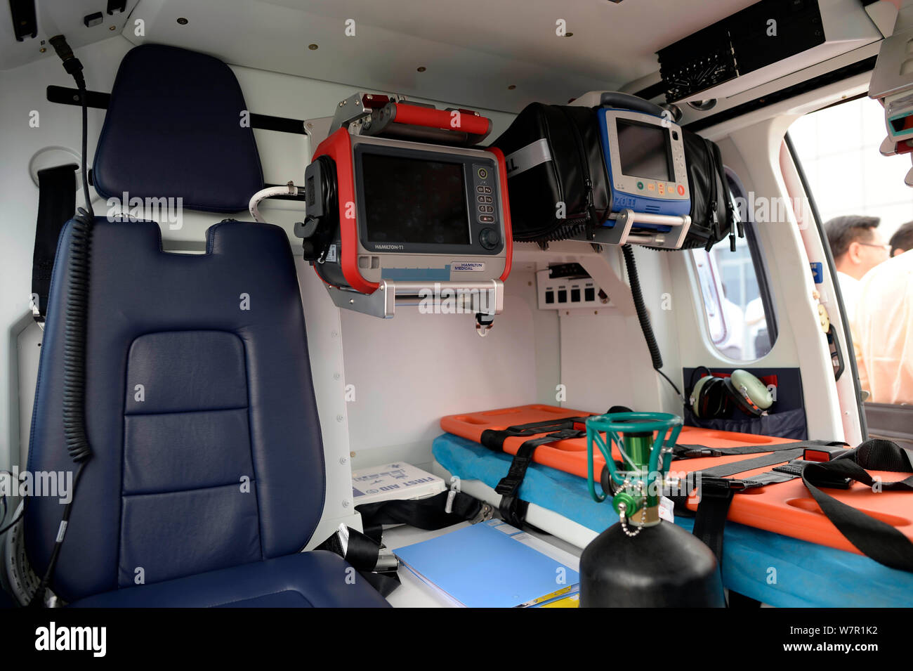 Inside view of the first rescue helicopter for Chongqing emergency ...