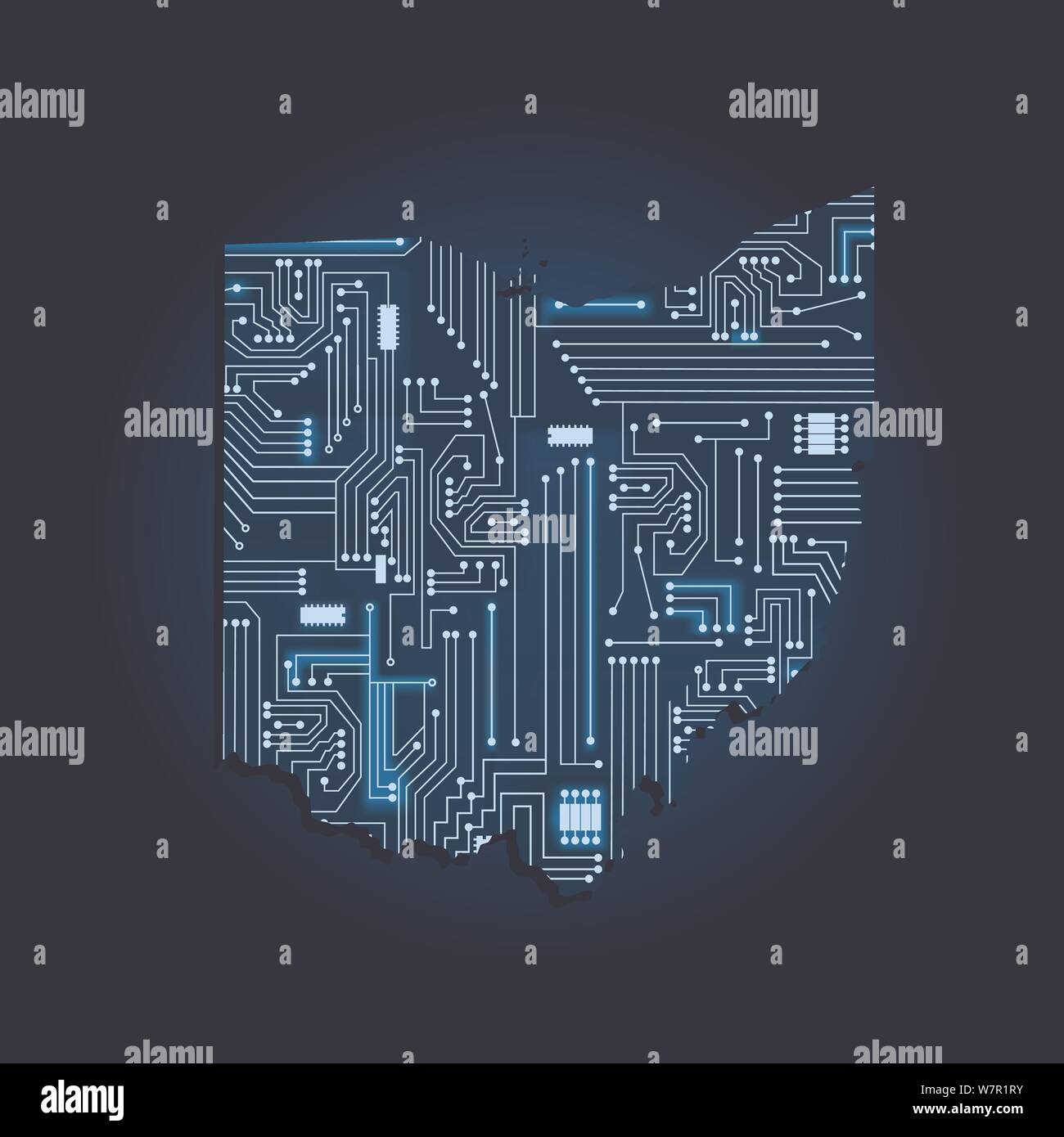 Usa digital map midwest hi-res stock photography and images - Alamy
