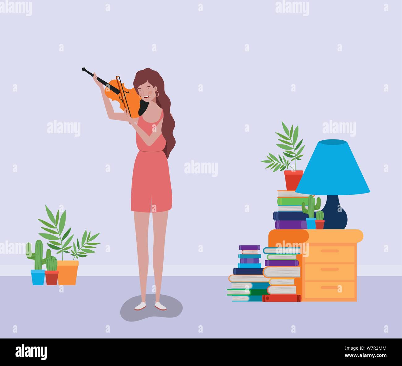 Woman fiddle player Stock Vector Images - Alamy