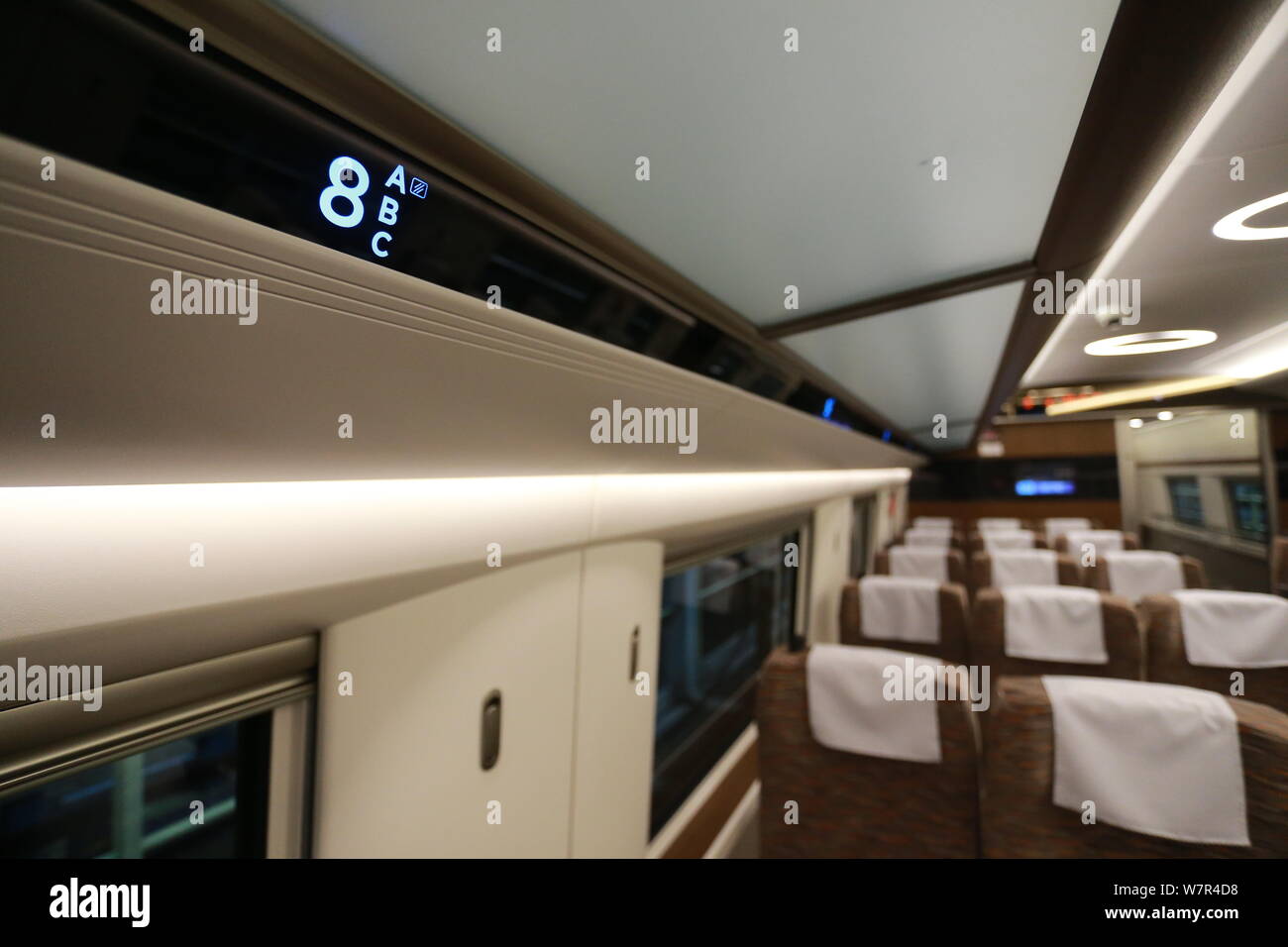 Interior view of a "Fuxing" high speed train before it debuts on the ...