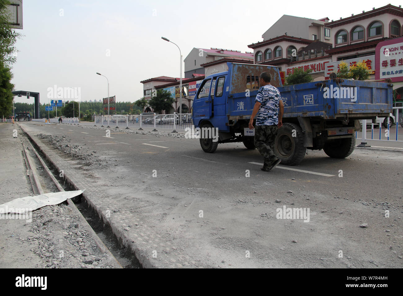 View of the special tracks for the test drive of the Transit Elevated ...