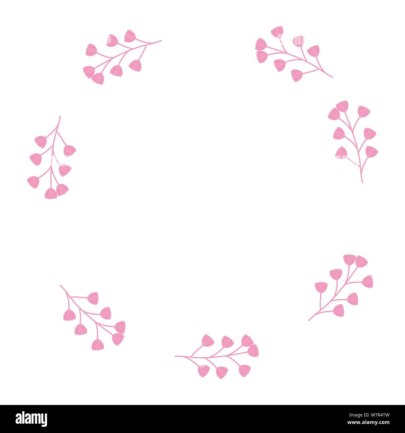 flowers garden plants circular frame vector illustration design Stock ...