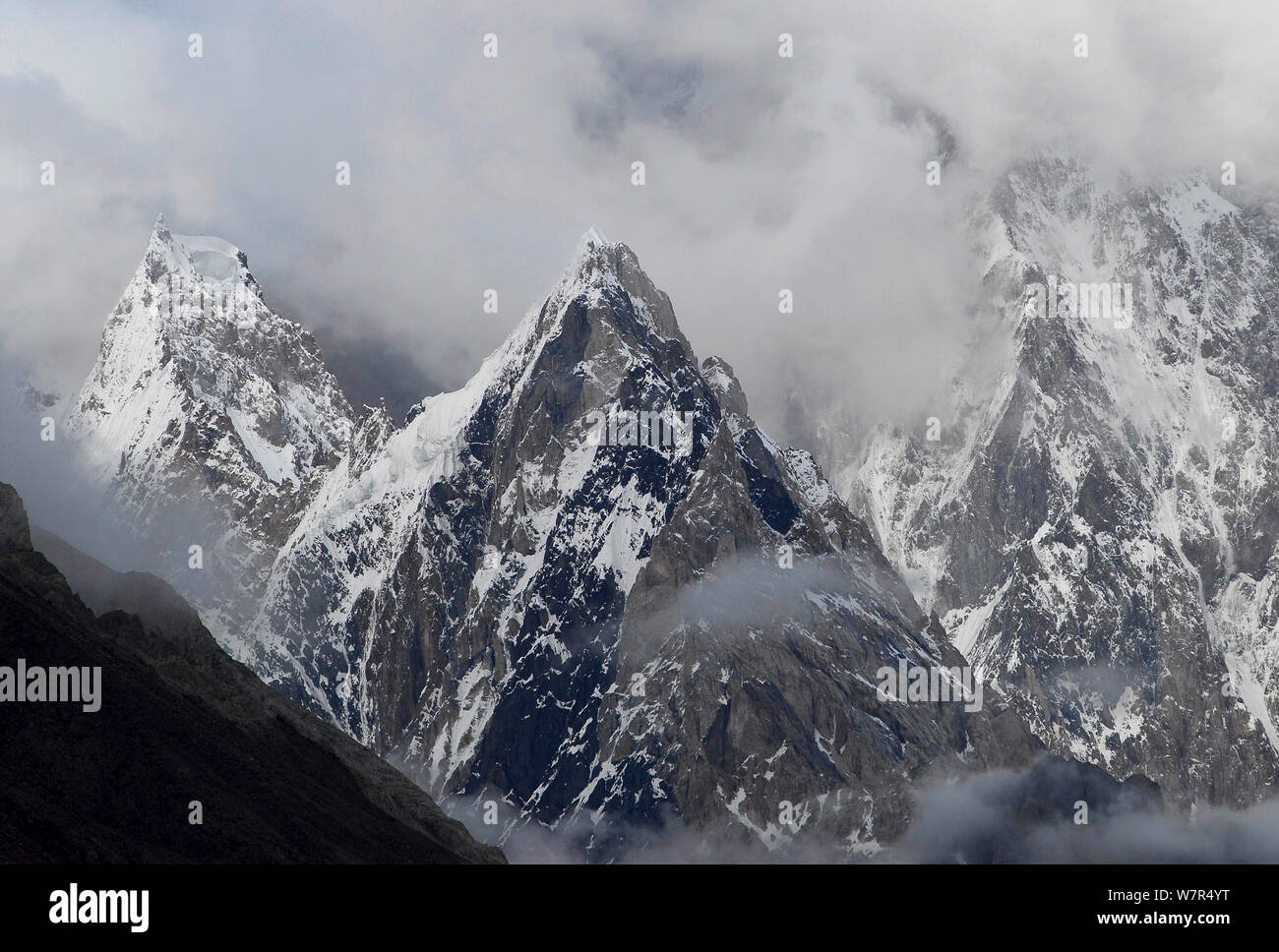 View of mountains from Concordia, the confluence between the Baltoro ...