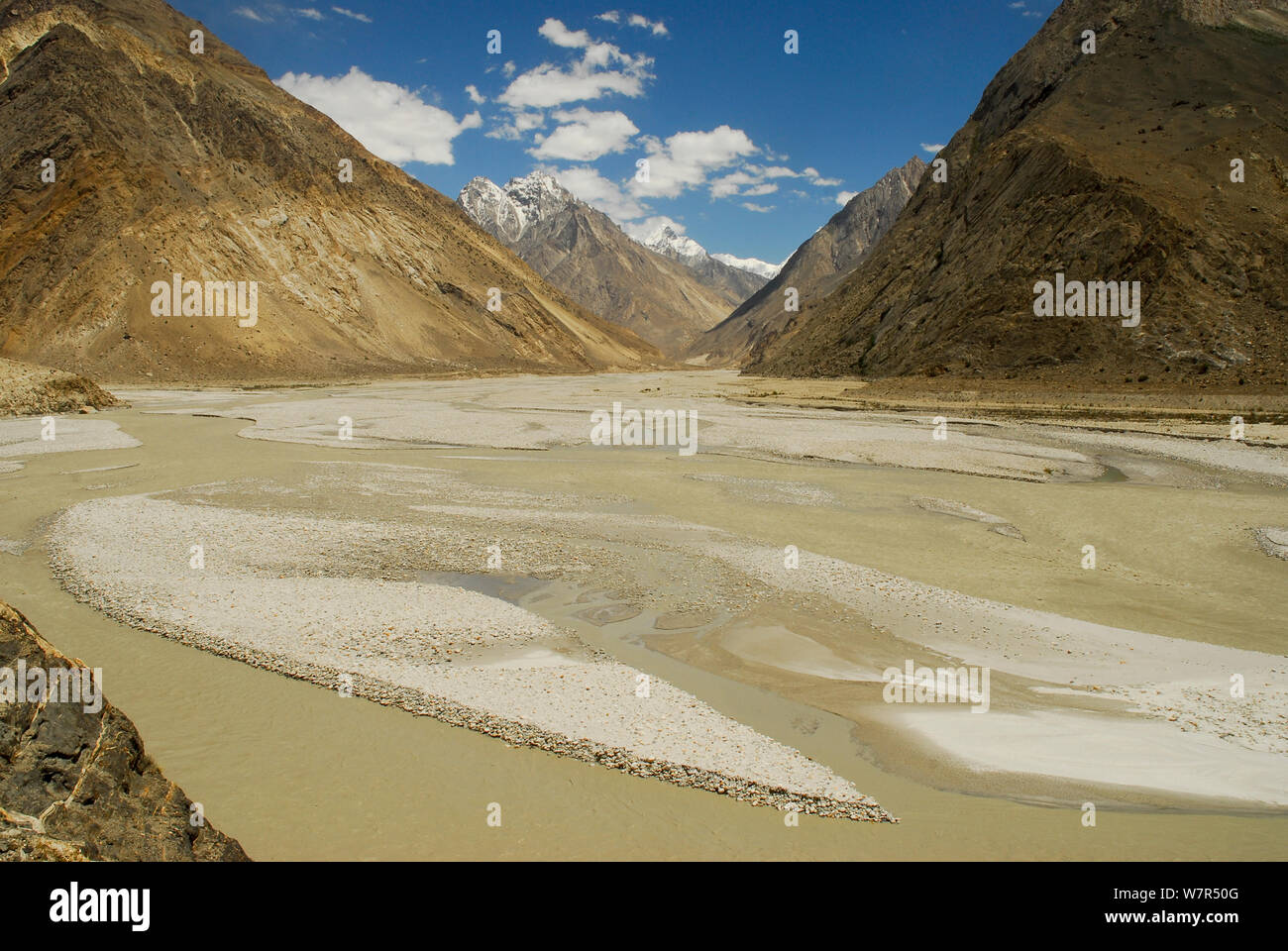 View of the Braldo River Valley, Karakoram Range, Pakistan, June 2007 ...