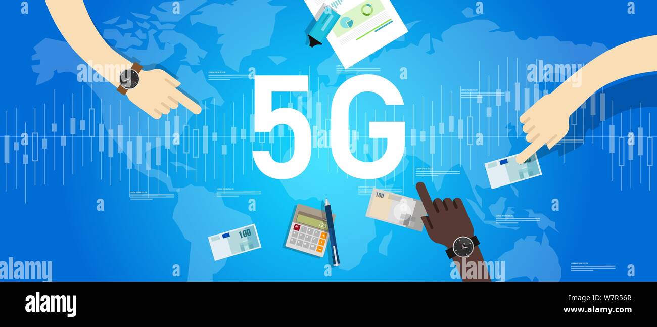 5g phone technology connect worldwide. Smart and 5th generation network ...