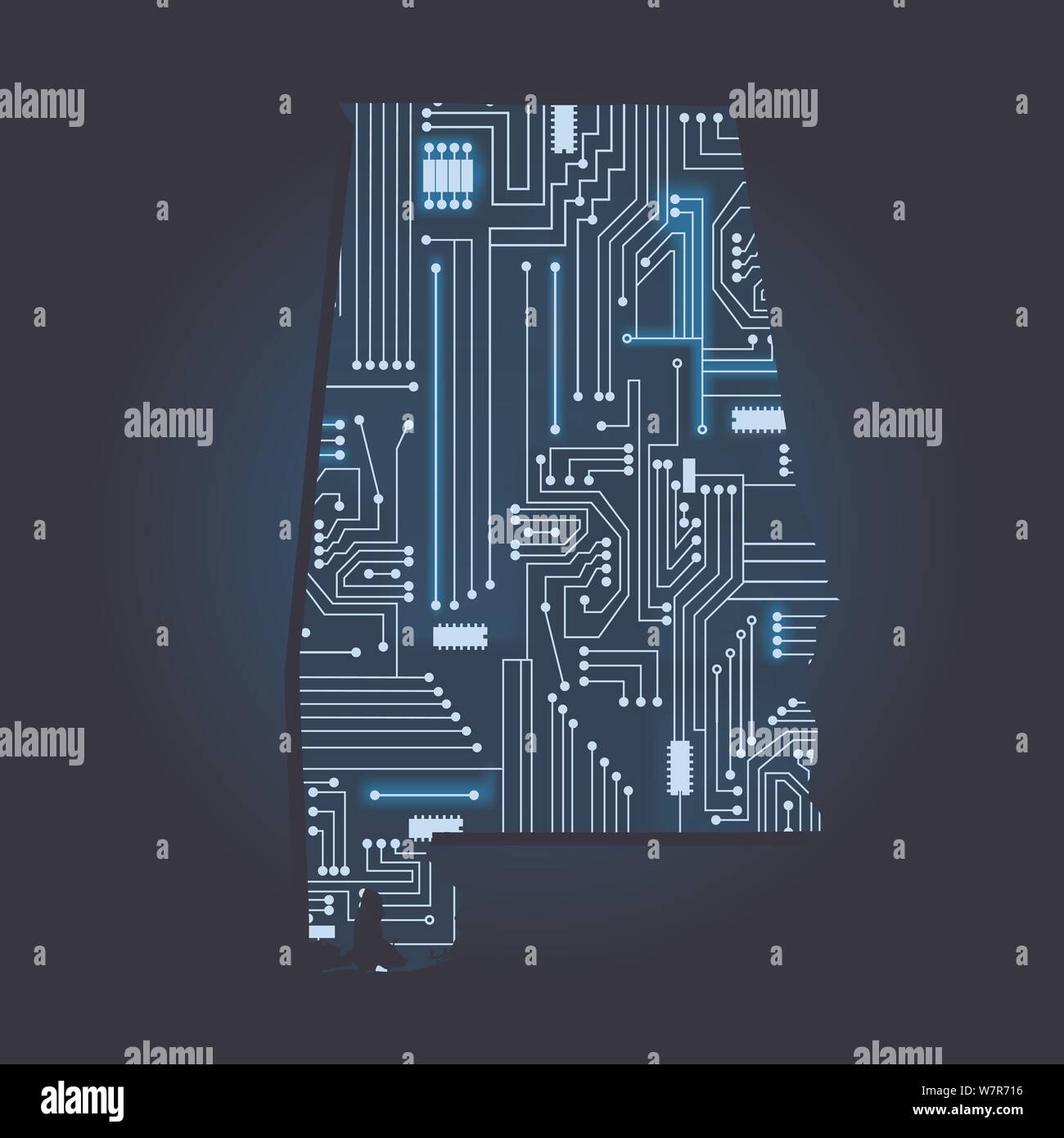 Alabama tech map hi-res stock photography and images - Alamy