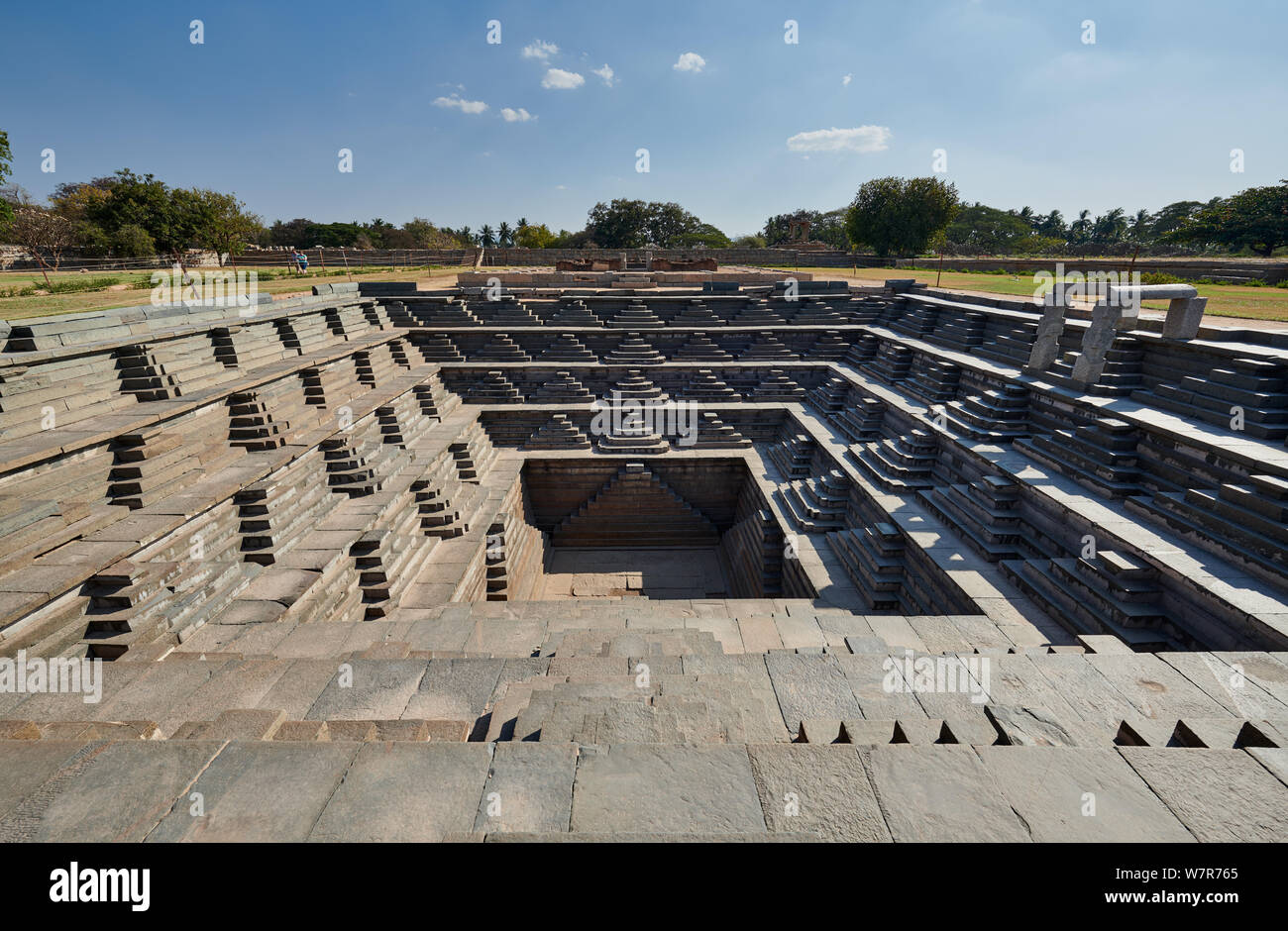 Stepped square water tank inside the Royal Enclosure at Hampi, UNESCO ...