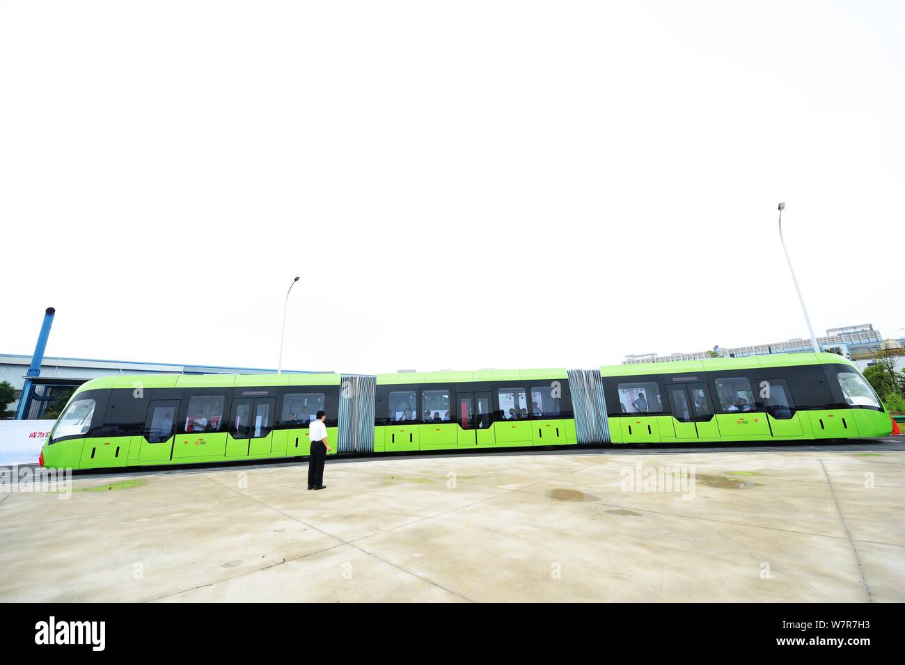 The world's first railless train, developed by the CRRC Zhuzhou ...