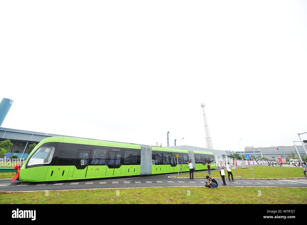 The world's first railless train, developed by the CRRC Zhuzhou ...