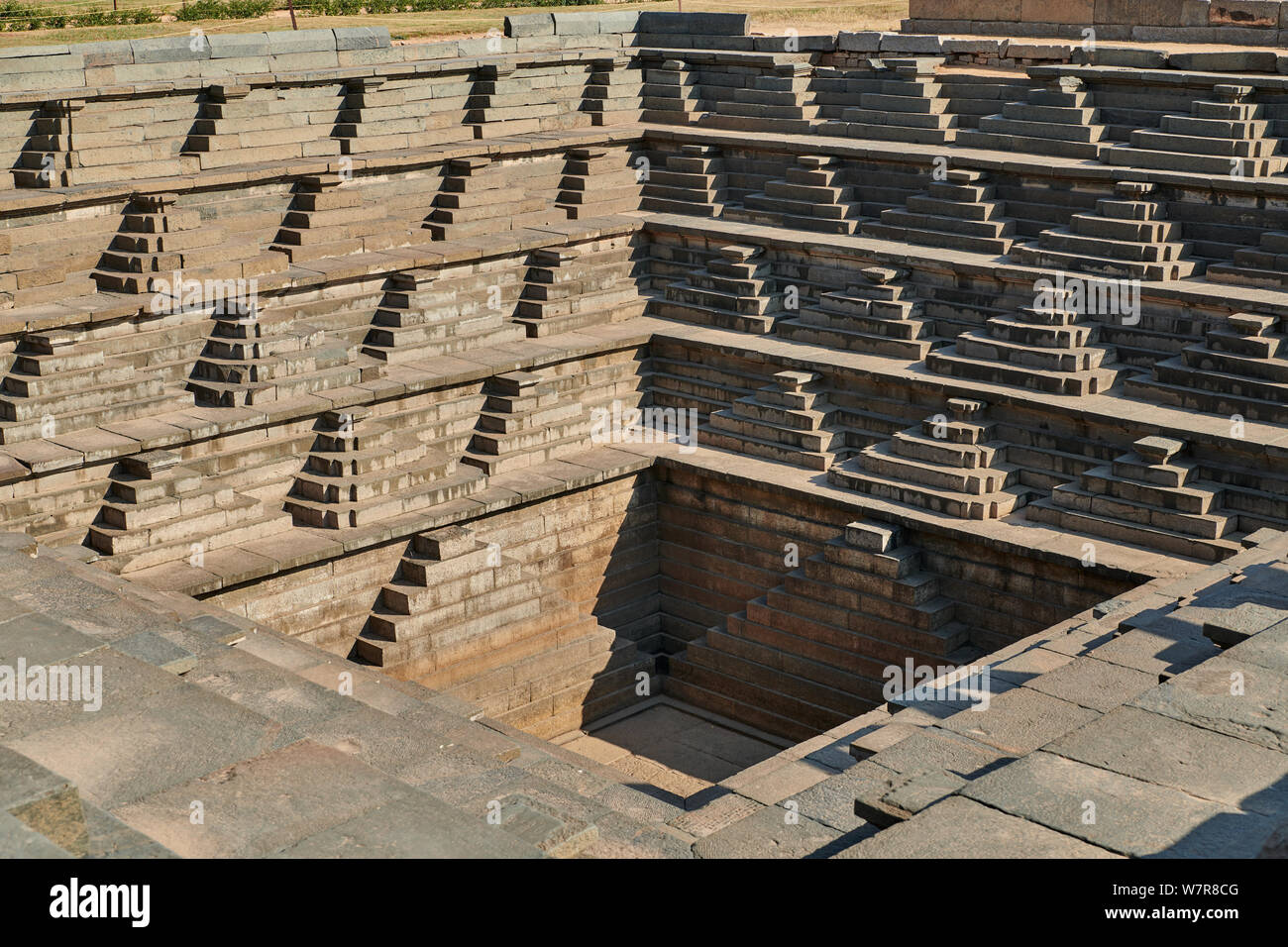 Stepped square water tank inside the Royal Enclosure at Hampi, UNESCO ...