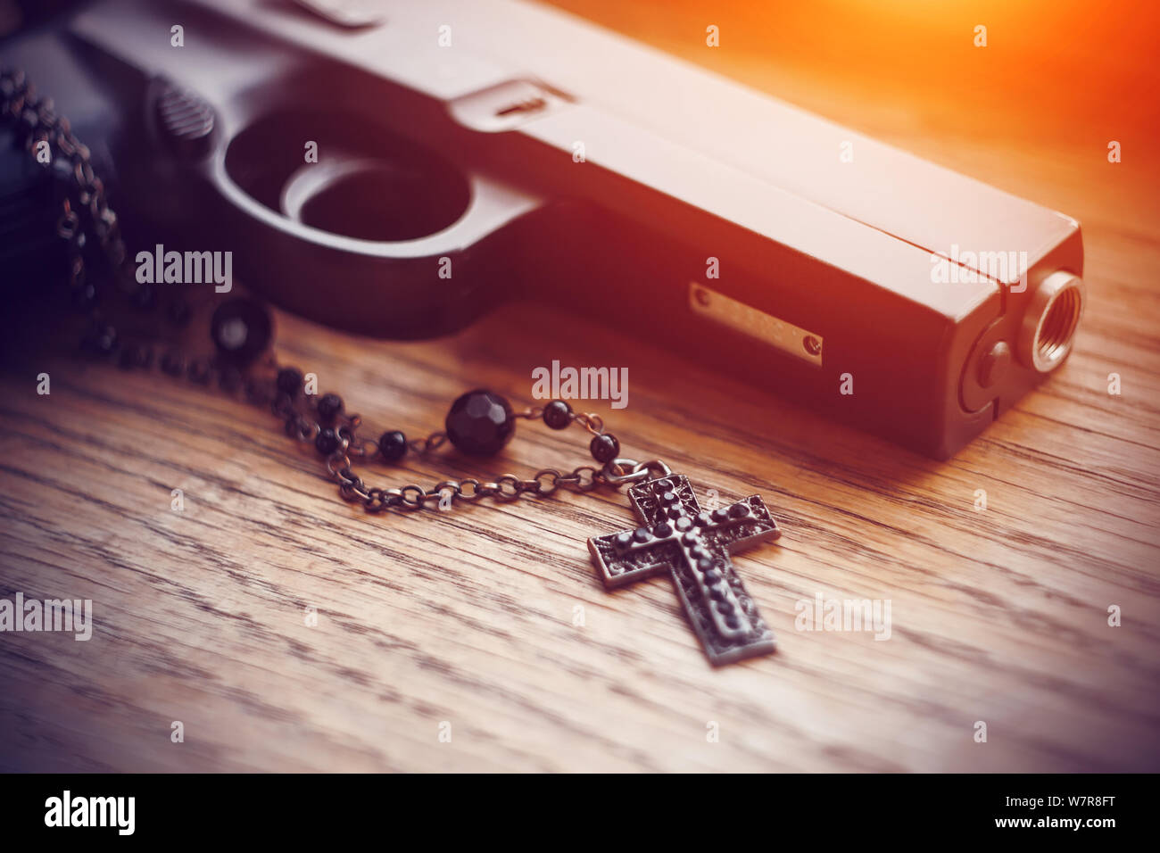 Gun on table hi-res stock photography and images - Alamy