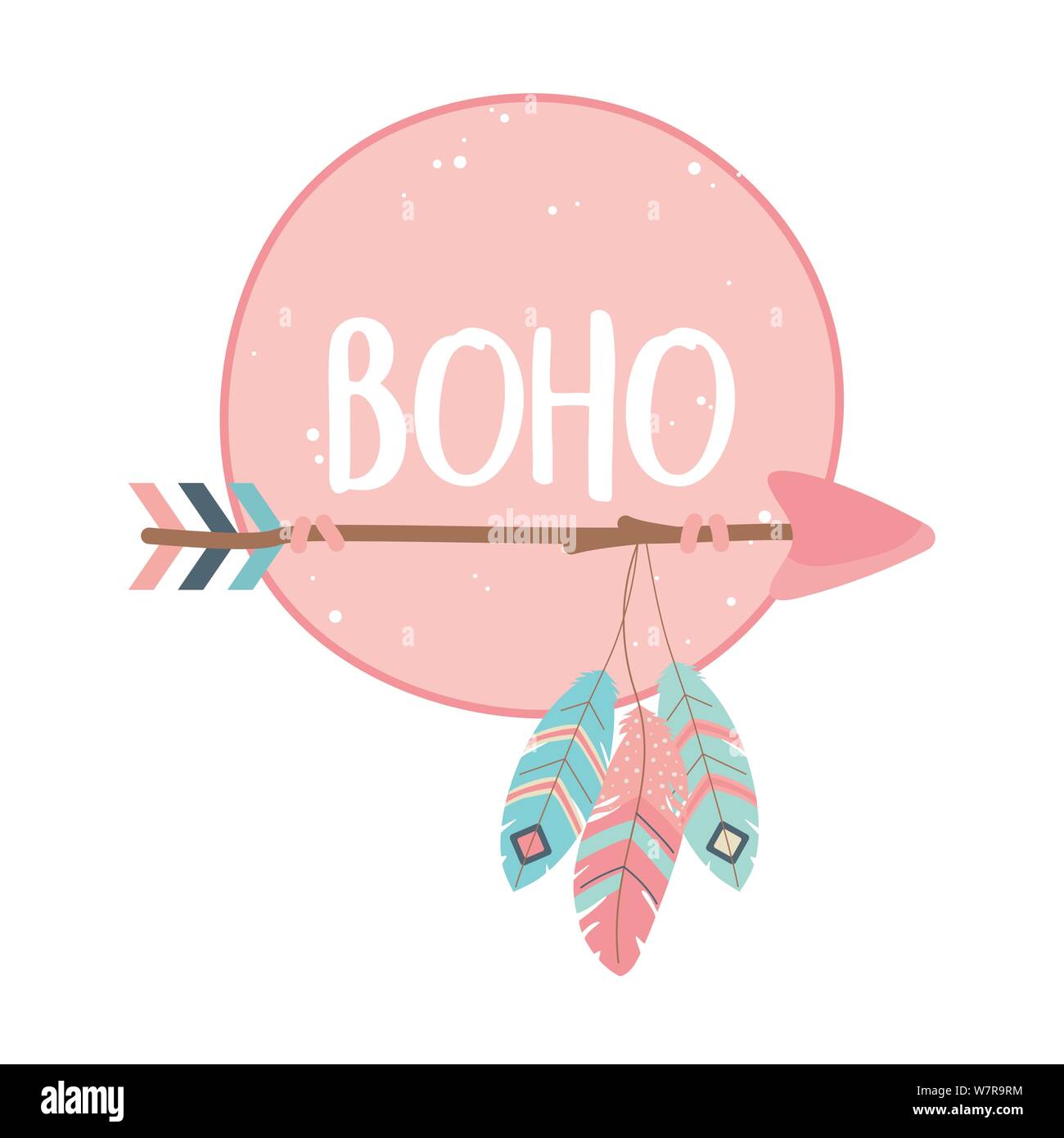 arrows with feathers decoration boho style vector illustration design ...