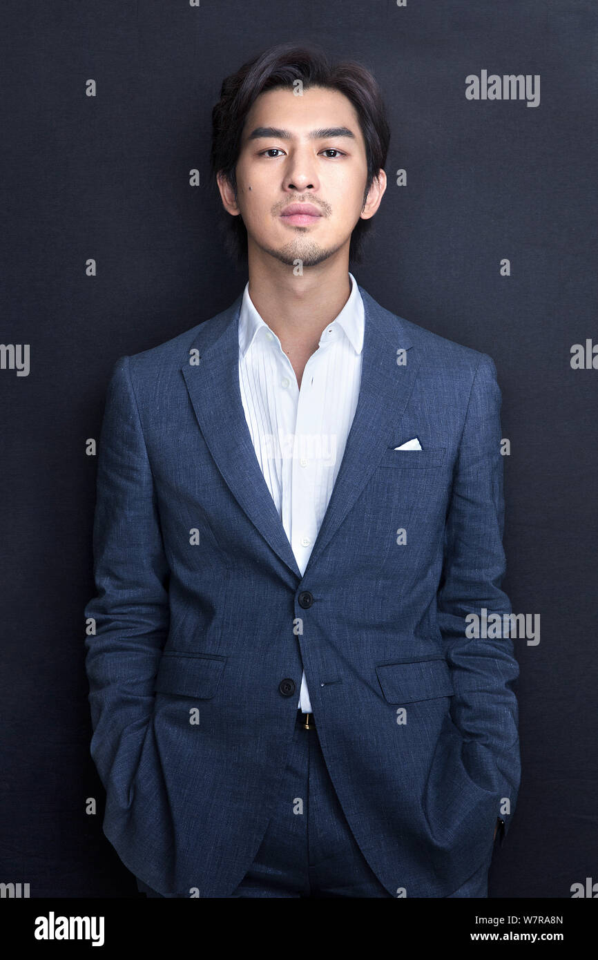 Taiwanese actor Chen Bolin poses for portrait photos during an ...