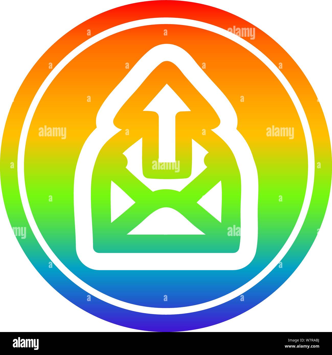 send email circular icon with rainbow gradient finish Stock Vector Image & Art - Alamy