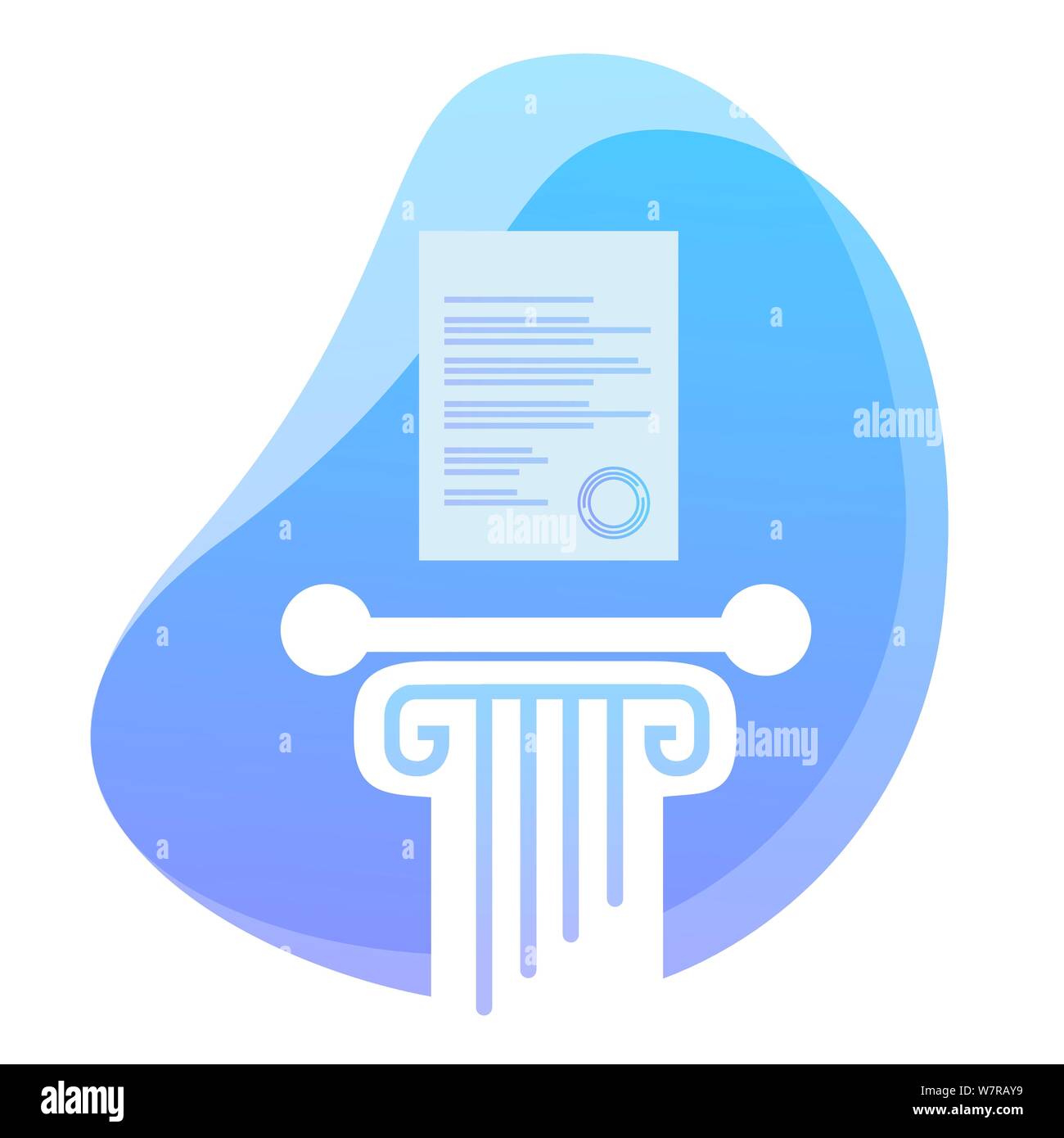 Constitution symbol. Paper on pillar column. Government law letter ...