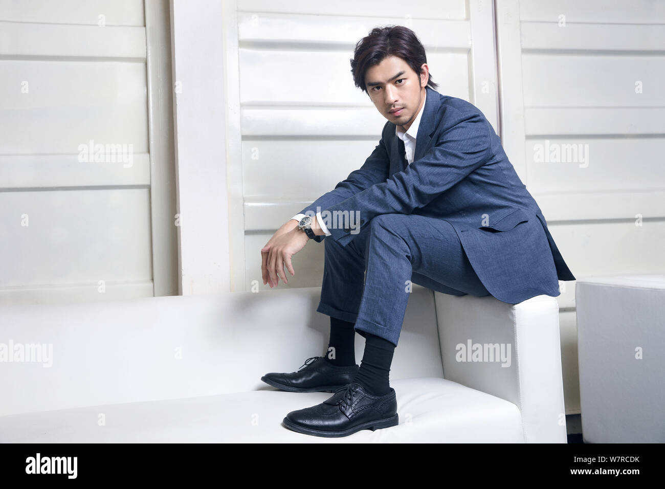 Taiwanese actor Chen Bolin poses for portrait photos during an ...