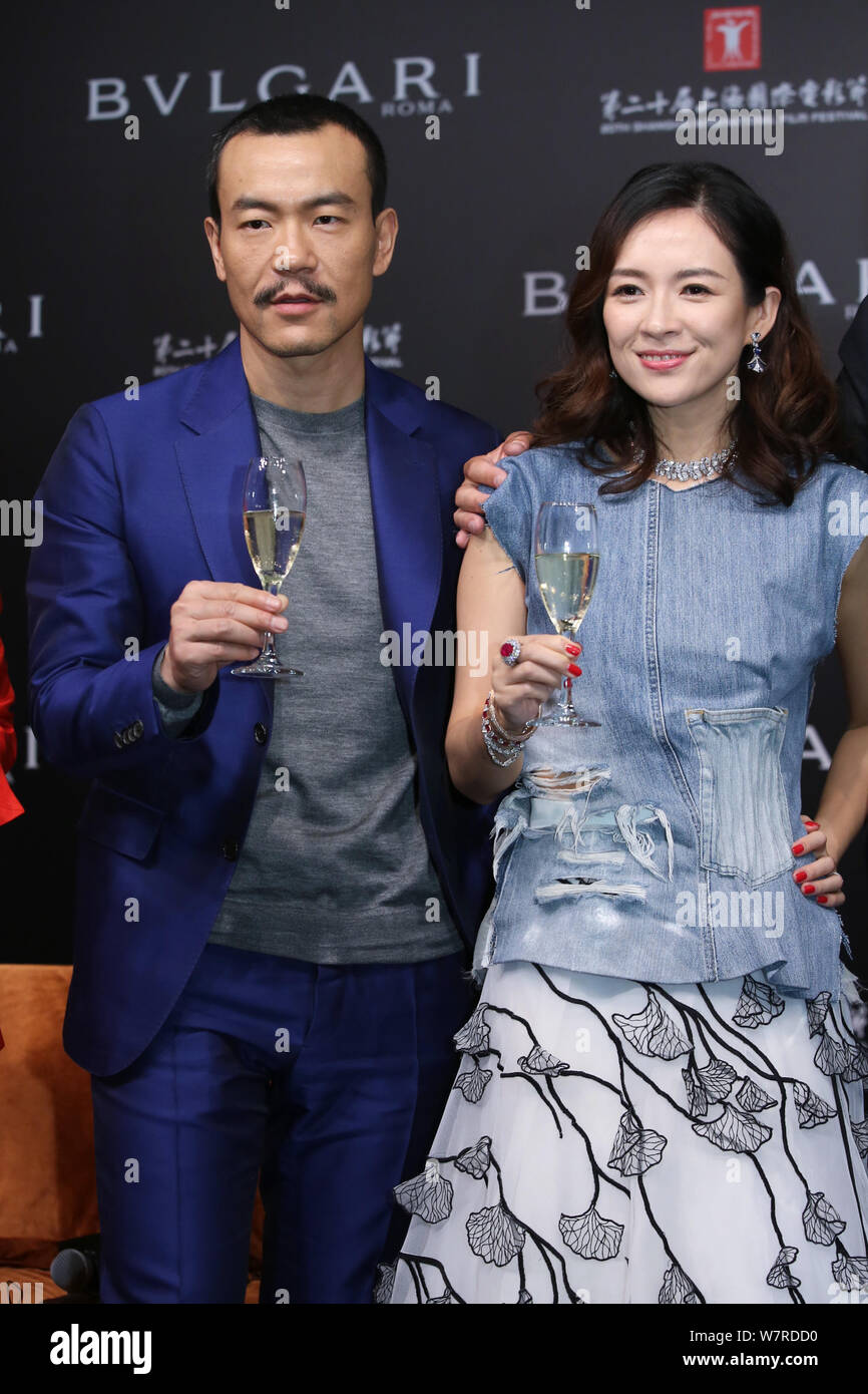 Chinese actress Zhang Ziyi, right, and actor Liao Fan attend the ...