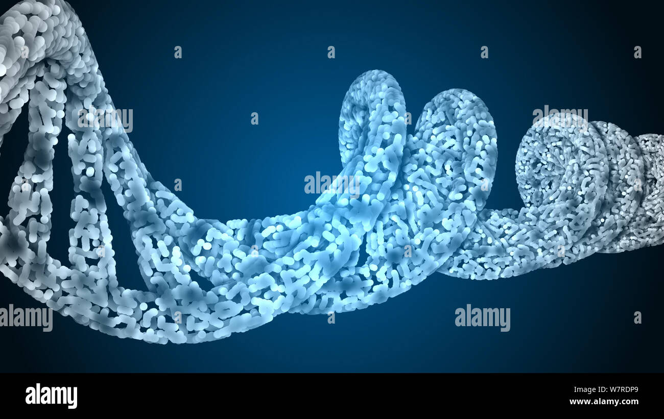 DNA code. Abstract 3d polygonal wireframe DNA molecule helix spiral ...