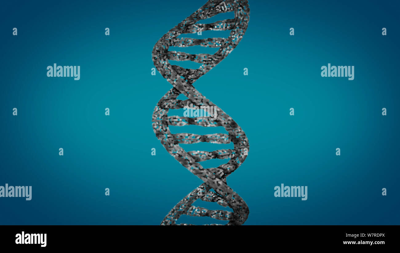 DNA code. Abstract 3d polygonal wireframe DNA molecule helix spiral ...