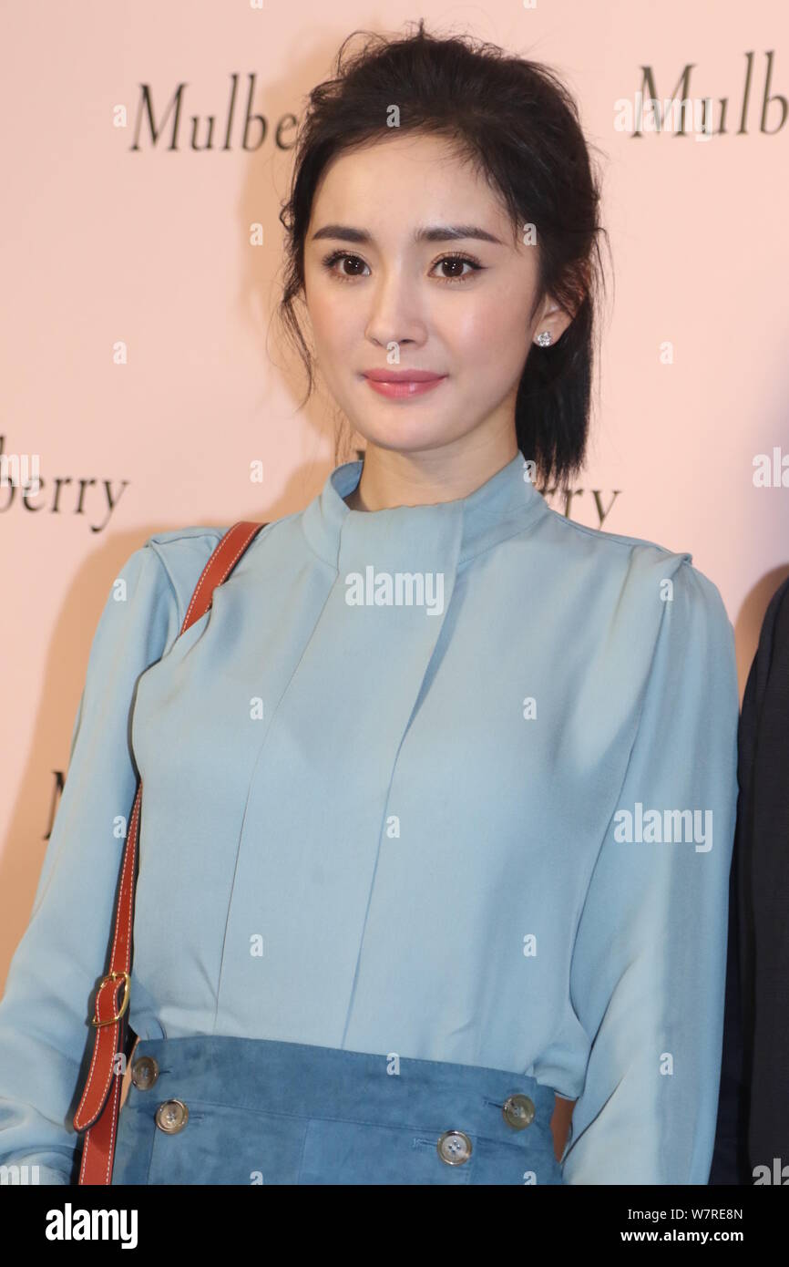 Chinese actrss Yang Mi attends the opening event for a boutique of ...