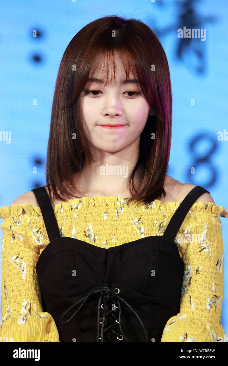 Chinese singer and actress Ju Jingyi of Chinese girl group SNH48 ...