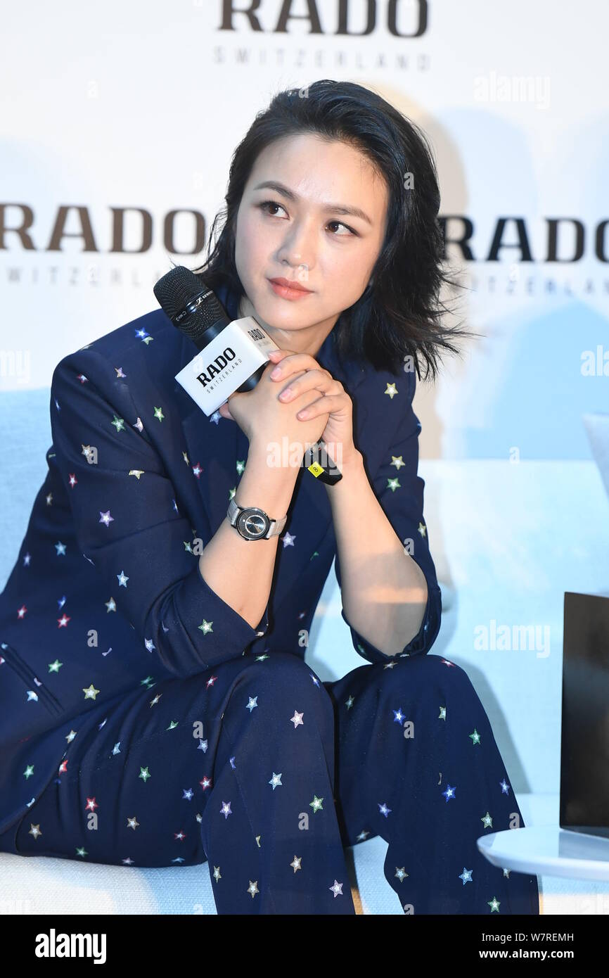 Chinese actress Tang Wei attends a promotional event for RADO watches ...