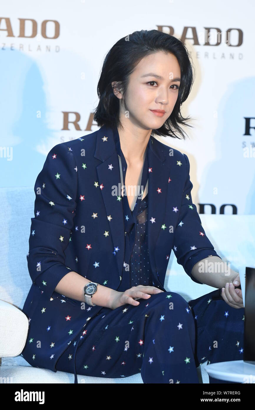 Chinese actress Tang Wei attends a promotional event for RADO watches ...