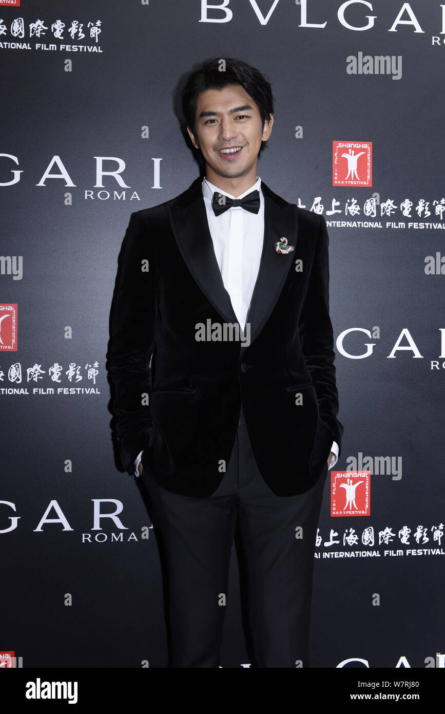 Taiwanese actor Chen Bolin arrives on the red carpet of Bulgari during ...