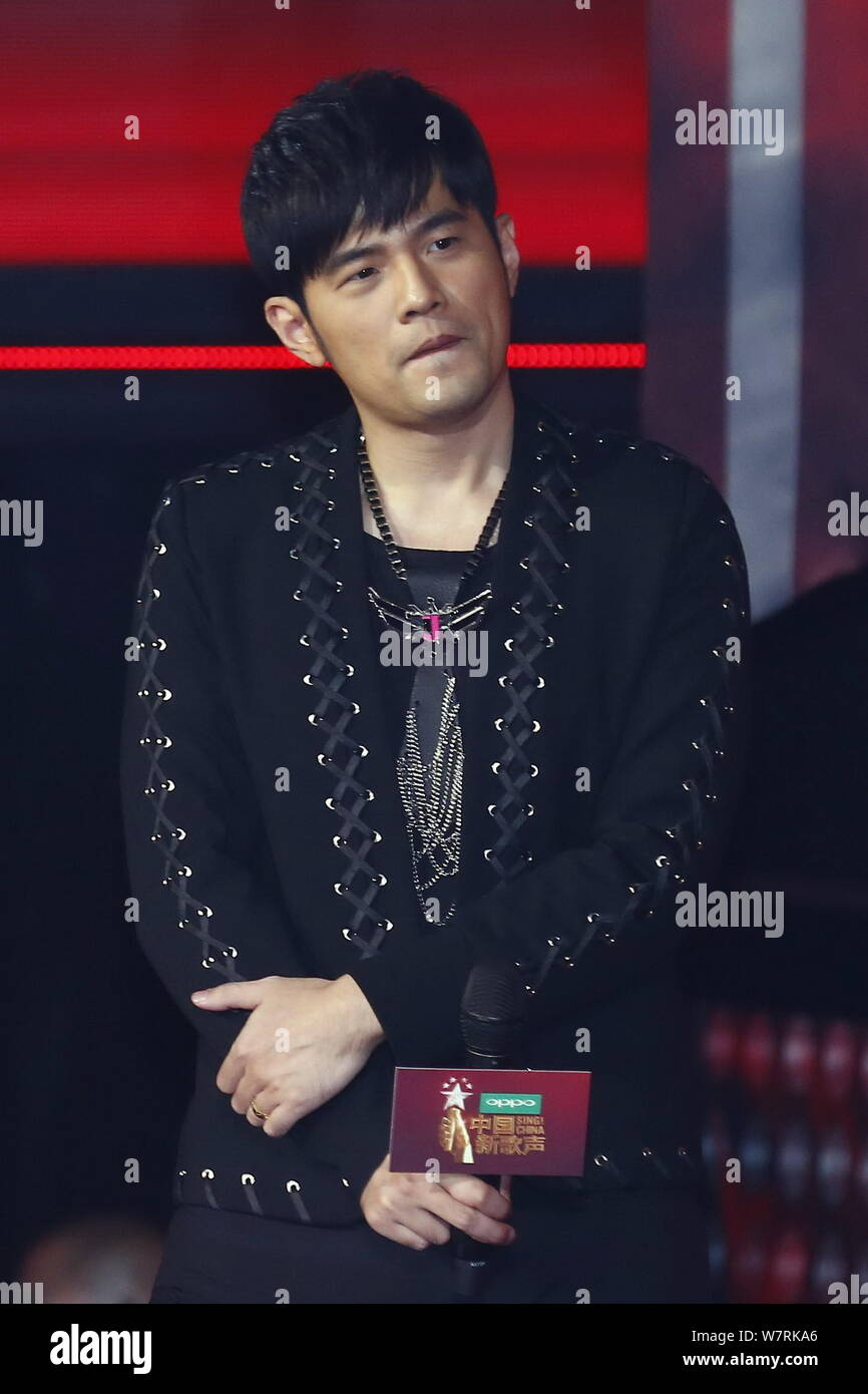 Taiwanese singer Jay Chou attends a press conference for Season 2 of ...