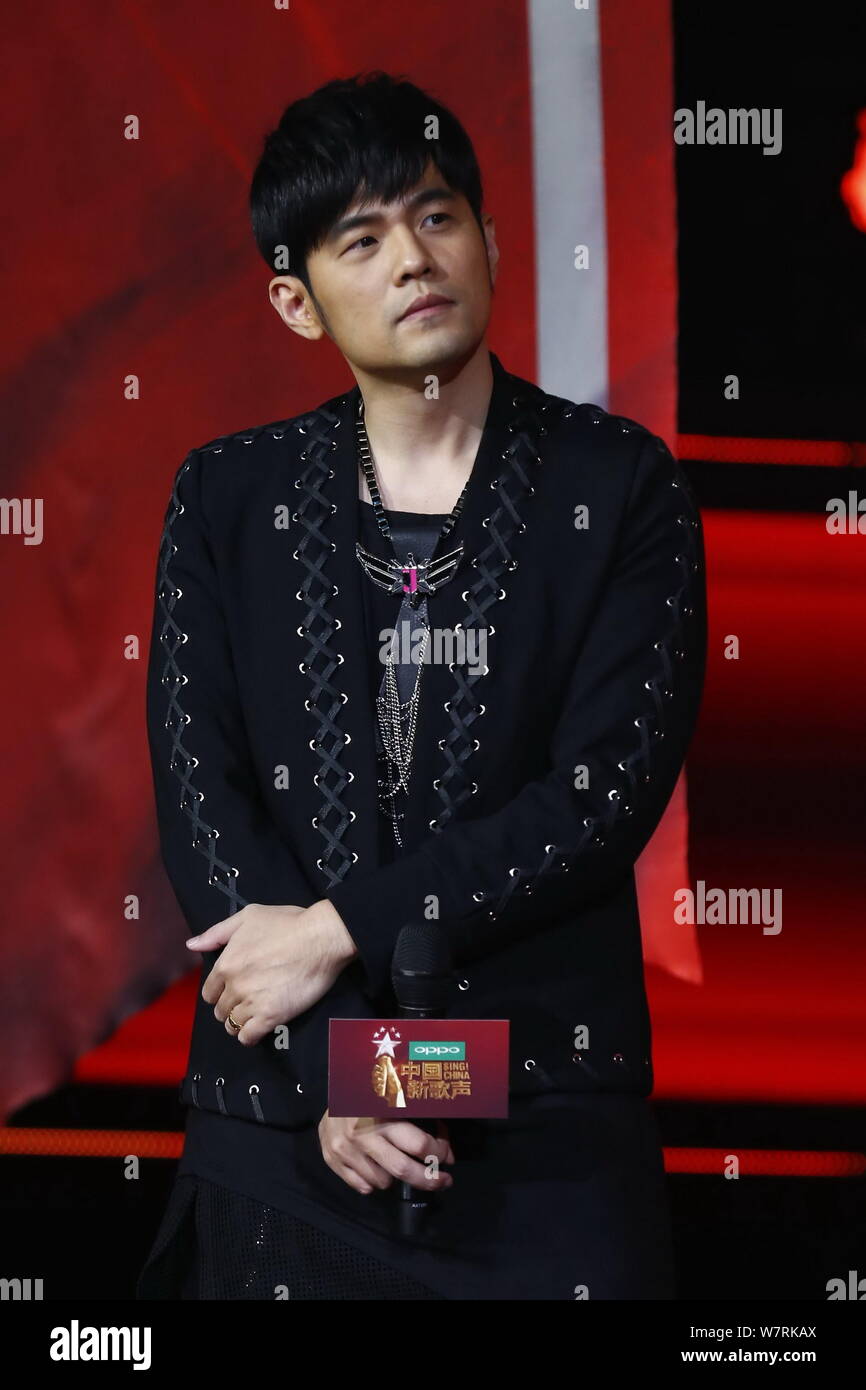 Taiwanese singer Jay Chou attends a press conference for Season 2 of ...
