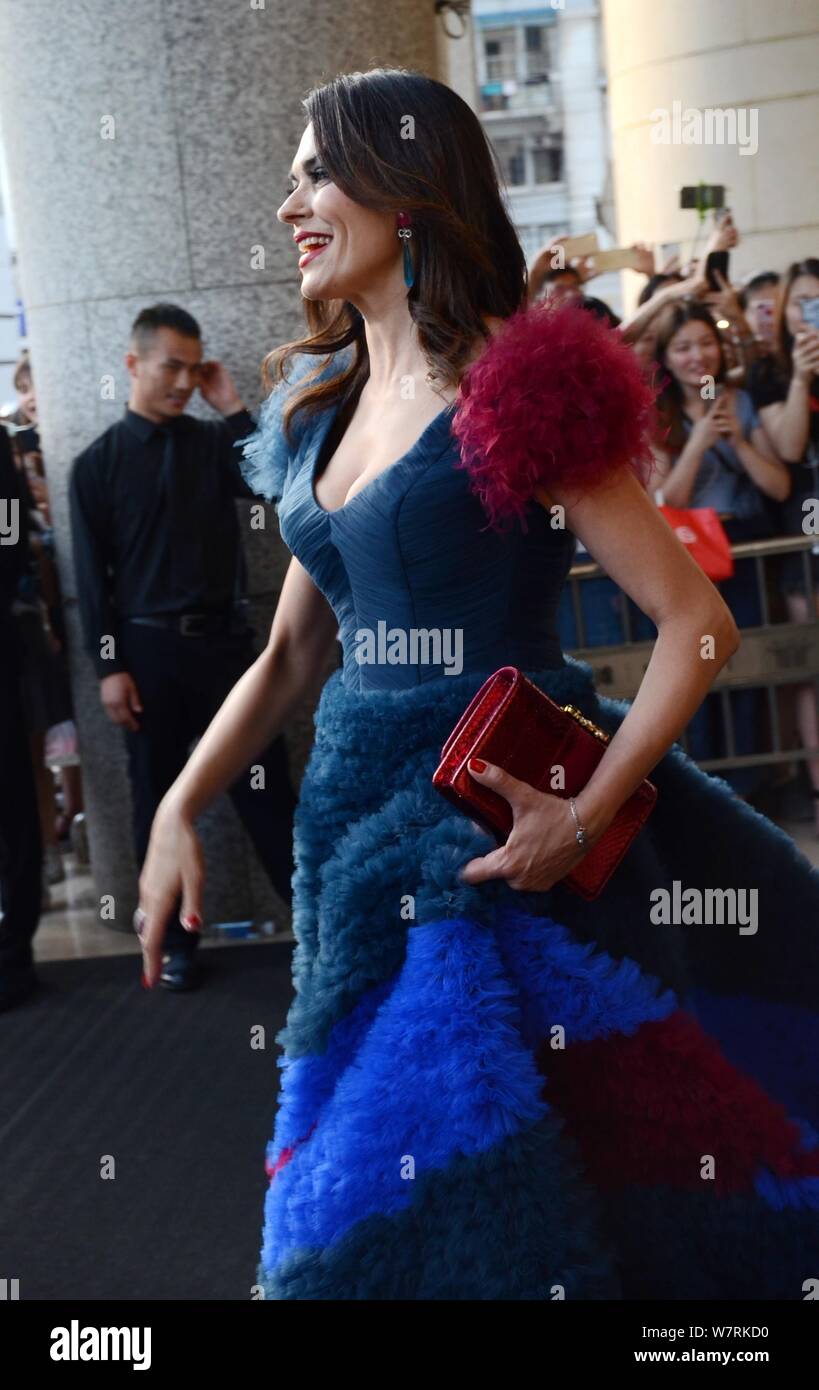 --FILE--Italian actress Maria Grazia Cucinotta is pictured as she walks ...
