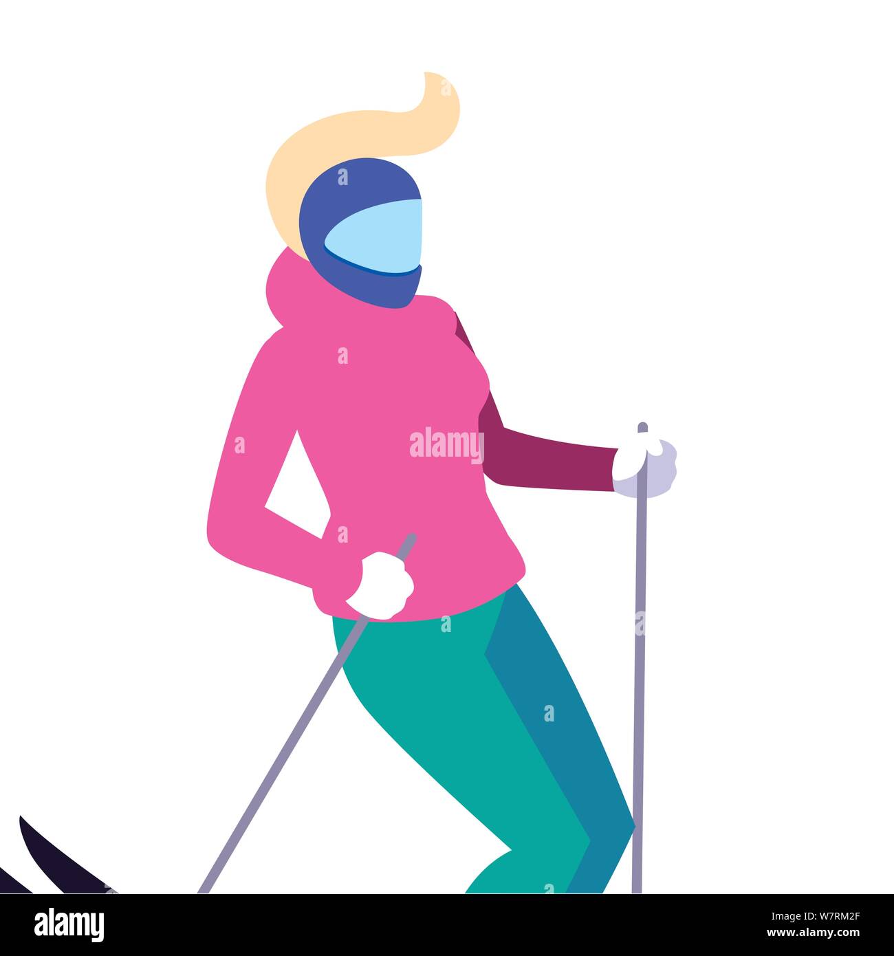 man skiing extreme sport and lifestyle vector illustration Stock Vector ...