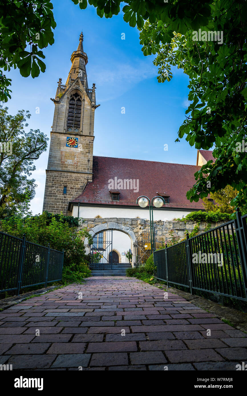 Germany, Ancient church building called stephanuskirche in leinfelden ...