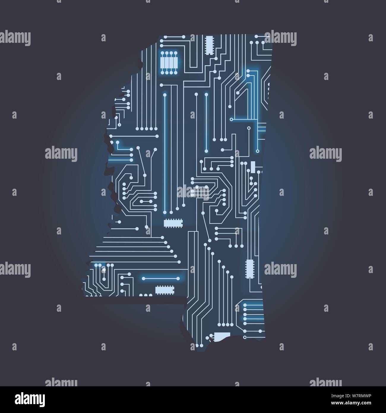 Mississippi tech map hi-res stock photography and images - Alamy