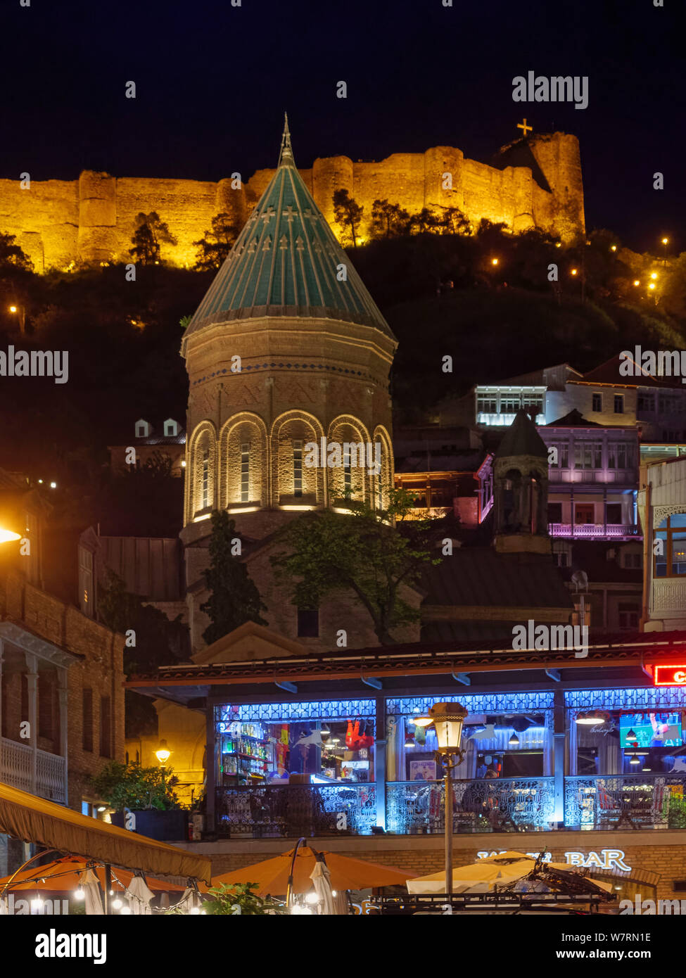 Wachtang Gorgasali-square, fortress Narikala and Armenian Cathedral St ...