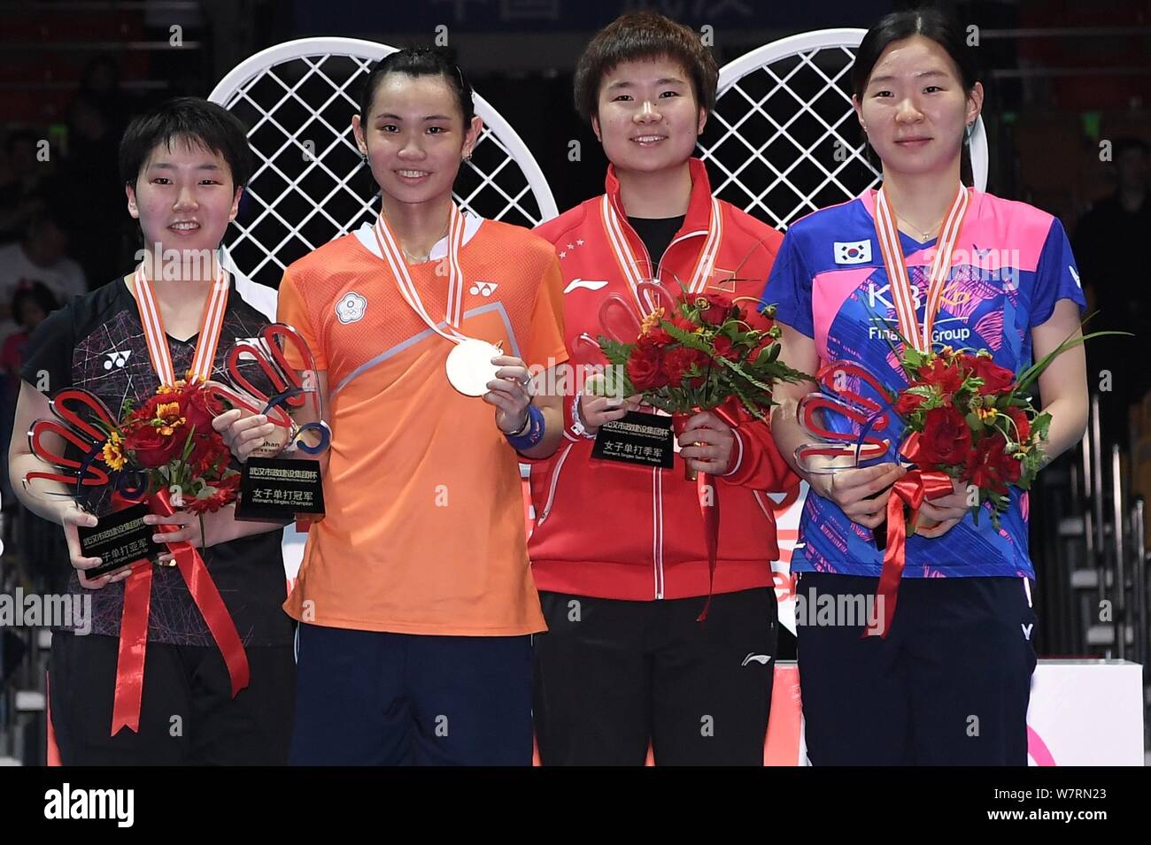 (From left) First runner-up Kanta Tsuneyama of Japan, winner Dai Ziying ...